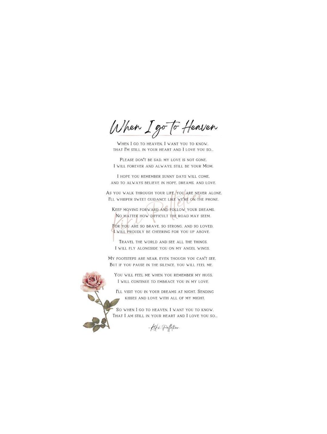 Loss of Mother Poem - A Letter From Heaven - Sympathy Gift - Whispers From Heaven - Etsy