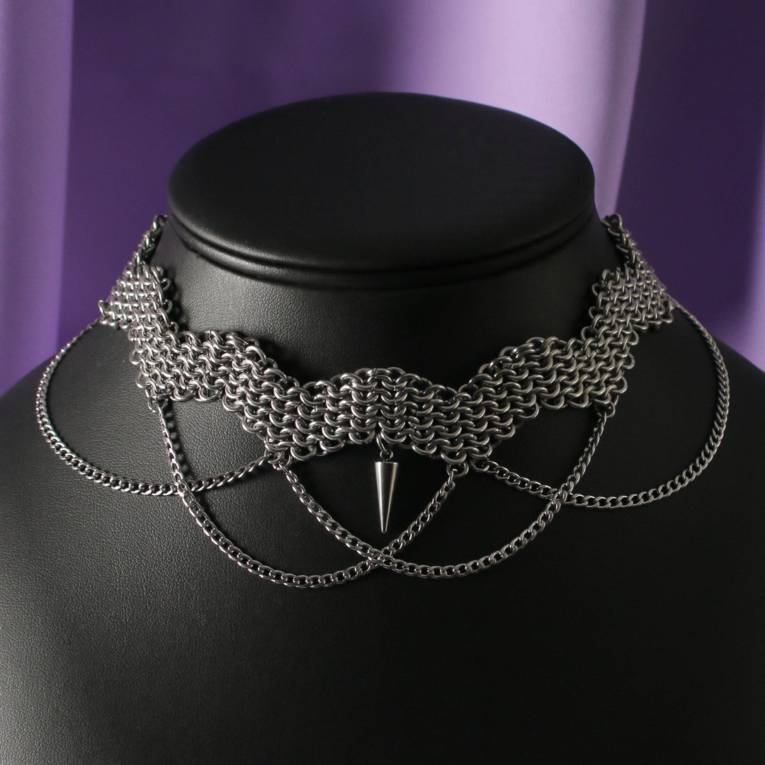 Collier / Choker anastasia Edgy En Acier Inoxydable - Etsy