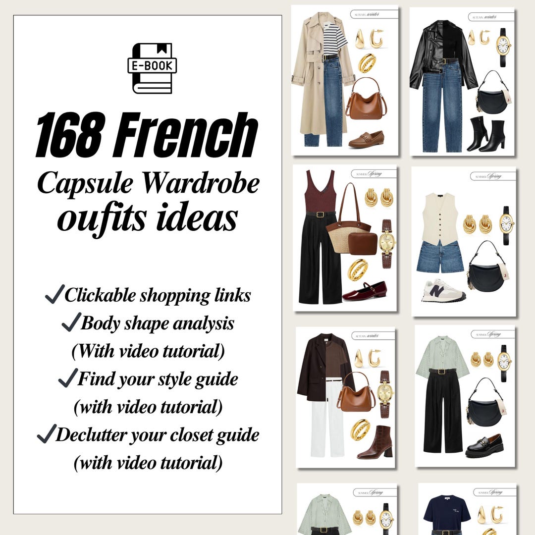 168 French Capsule Wardrobe Outfit Ideas Ebook | Parisian Chic Style ...