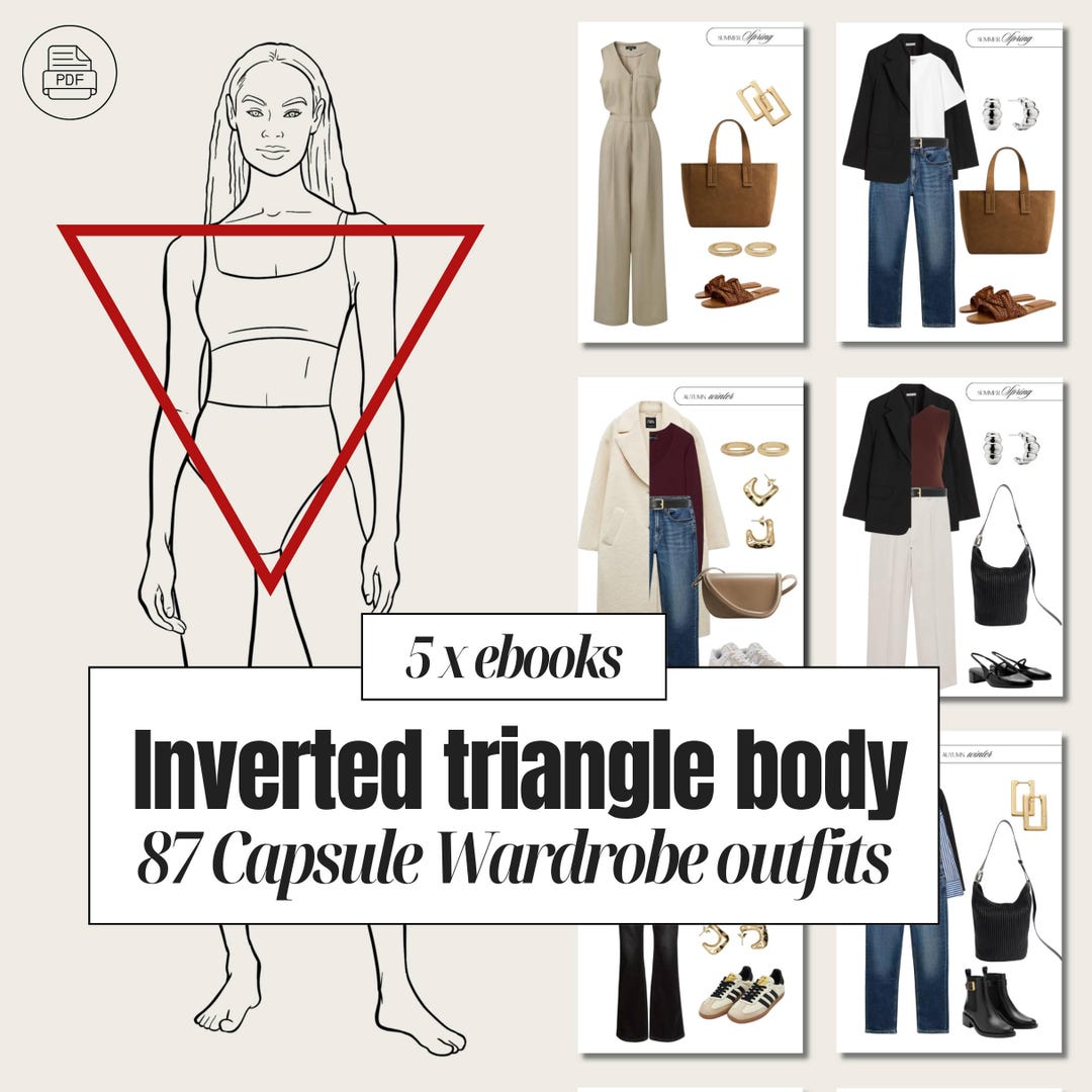Inverted Triangle Capsule Wardrobe Guide – 87 Outfits for Your Body ...