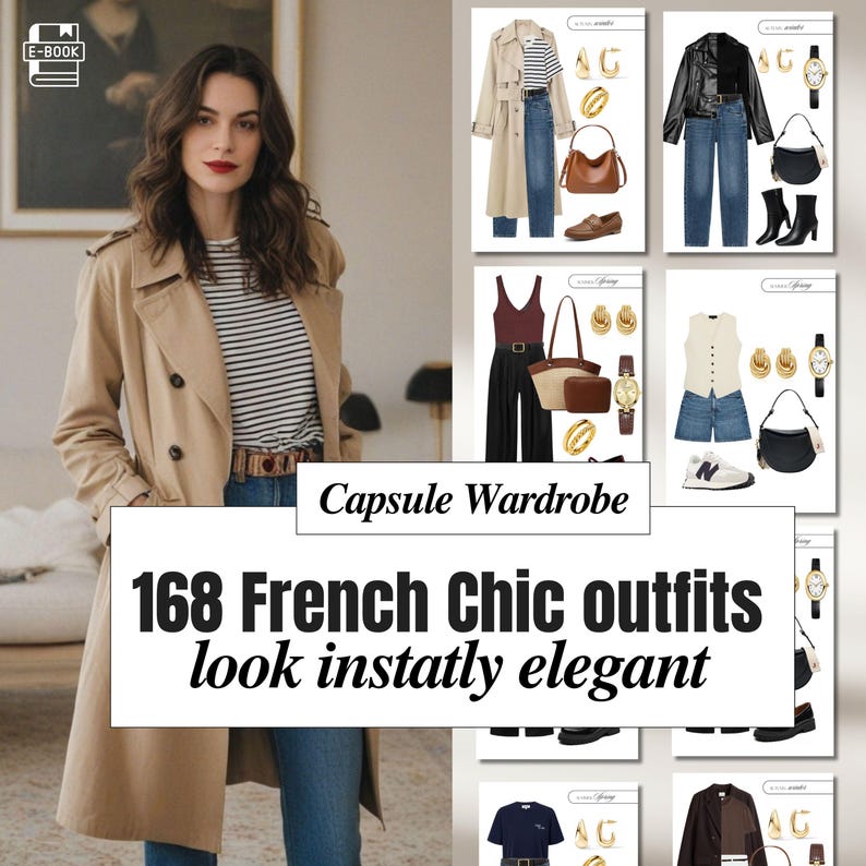 168 Parisian French Chic Style Capsule Wardrobe Outfit Ideas for ...