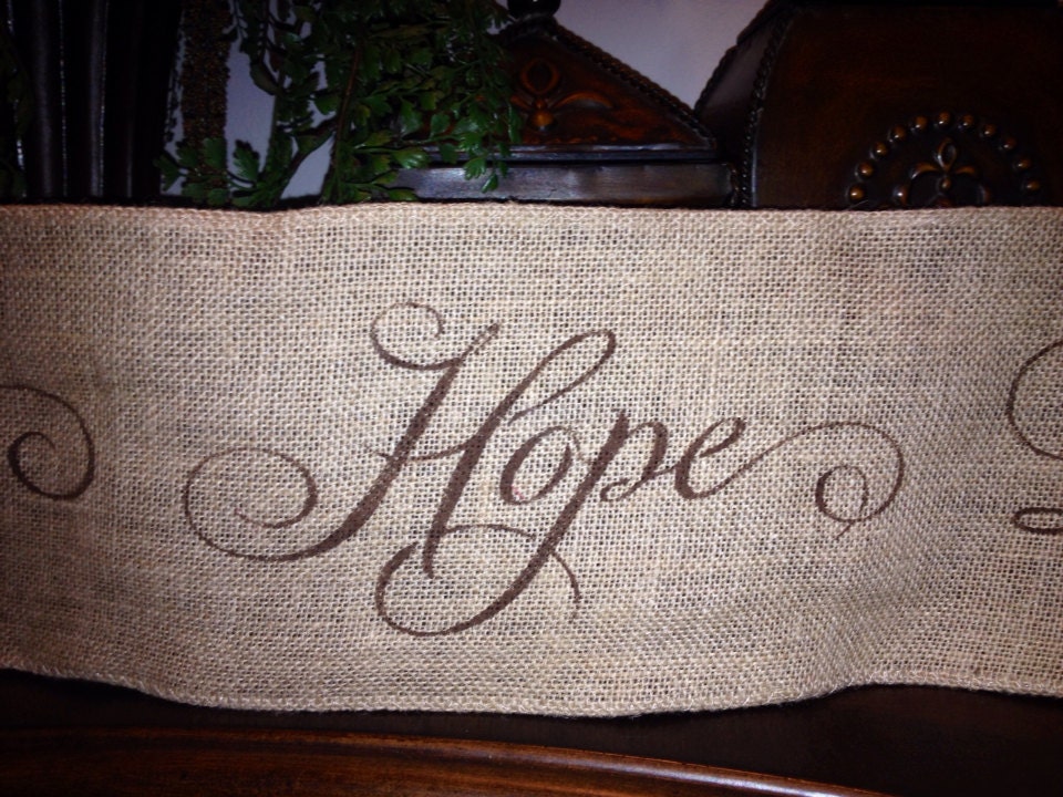 Primitive Wired Burlap Banner Faith Hope Love - Etsy