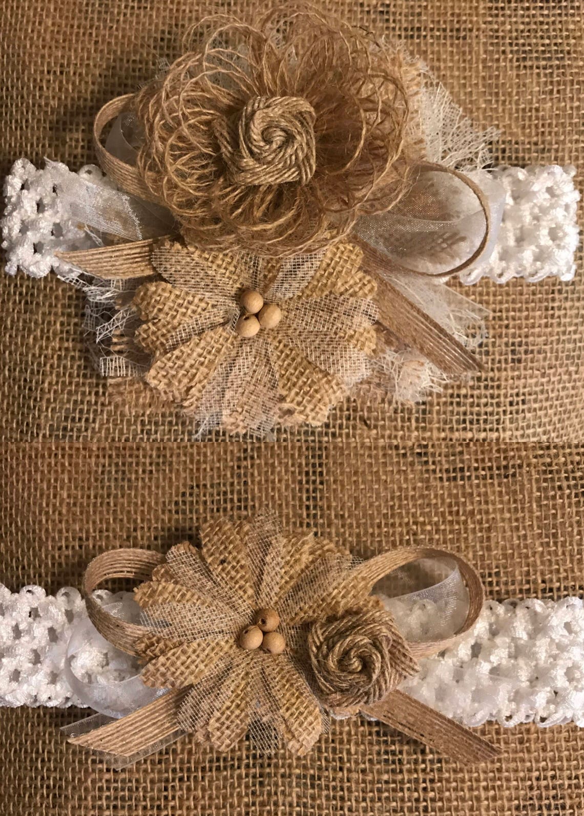 Rustic Country Wedding Bride Garter Set Loop Burlap Flowers - Etsy