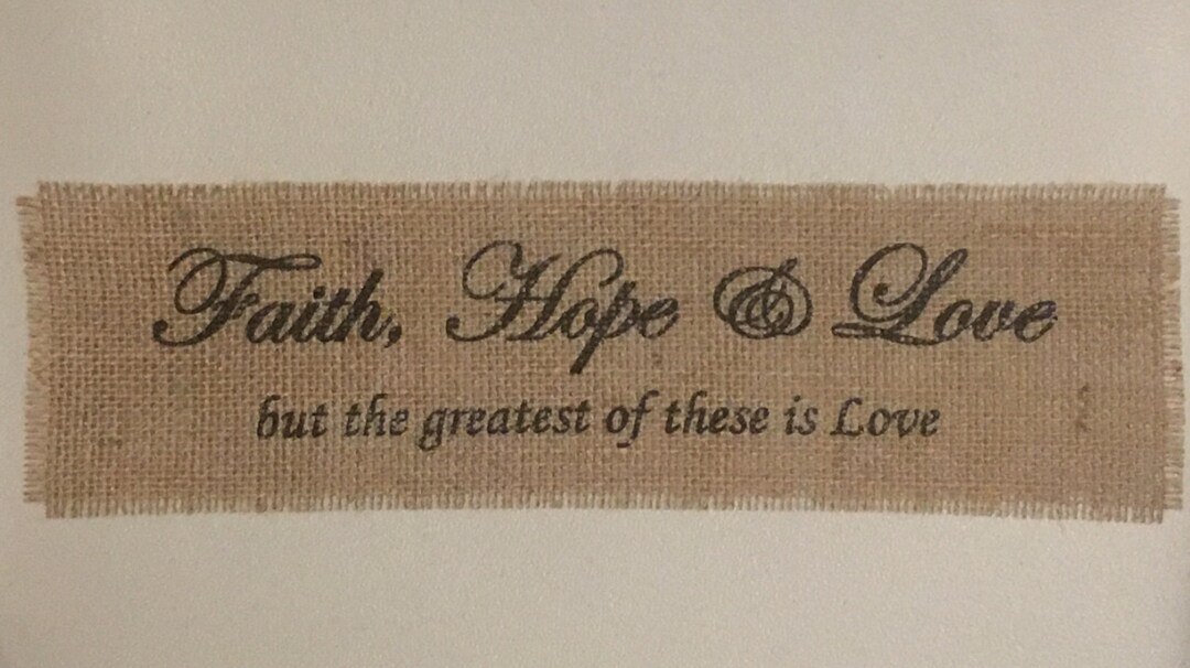 Primitive Faith Hope Love Natural Burlap Mason Jar Wrap Banner Rustic ...