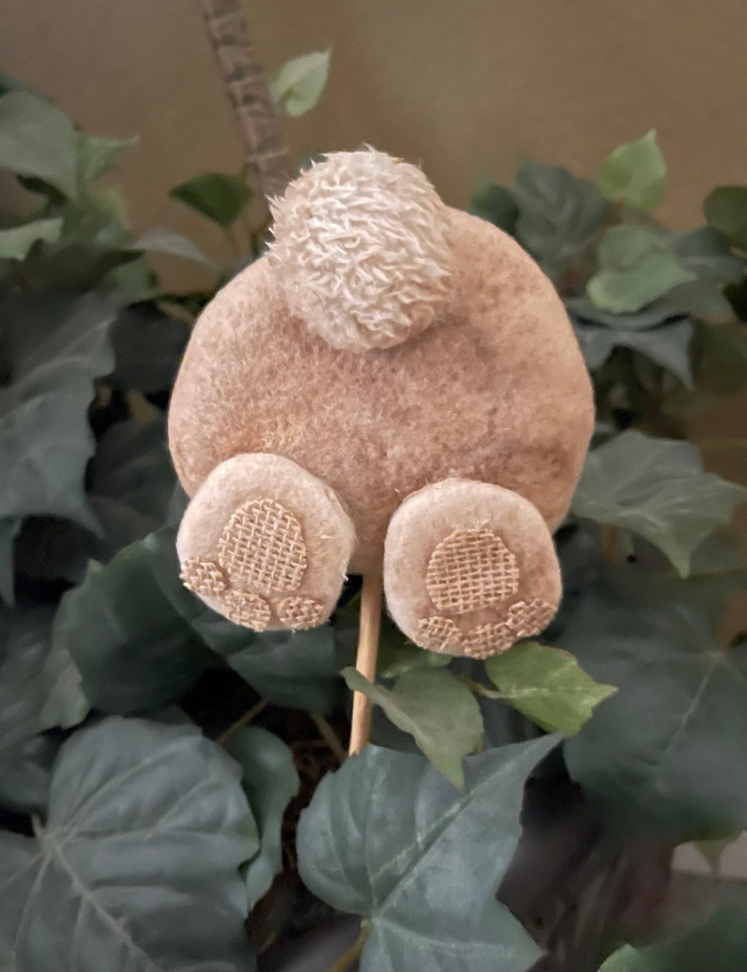 Primitive Easter Bunny Spring Rabbit Handmade Grubby Felt & Burlap Bowl ...