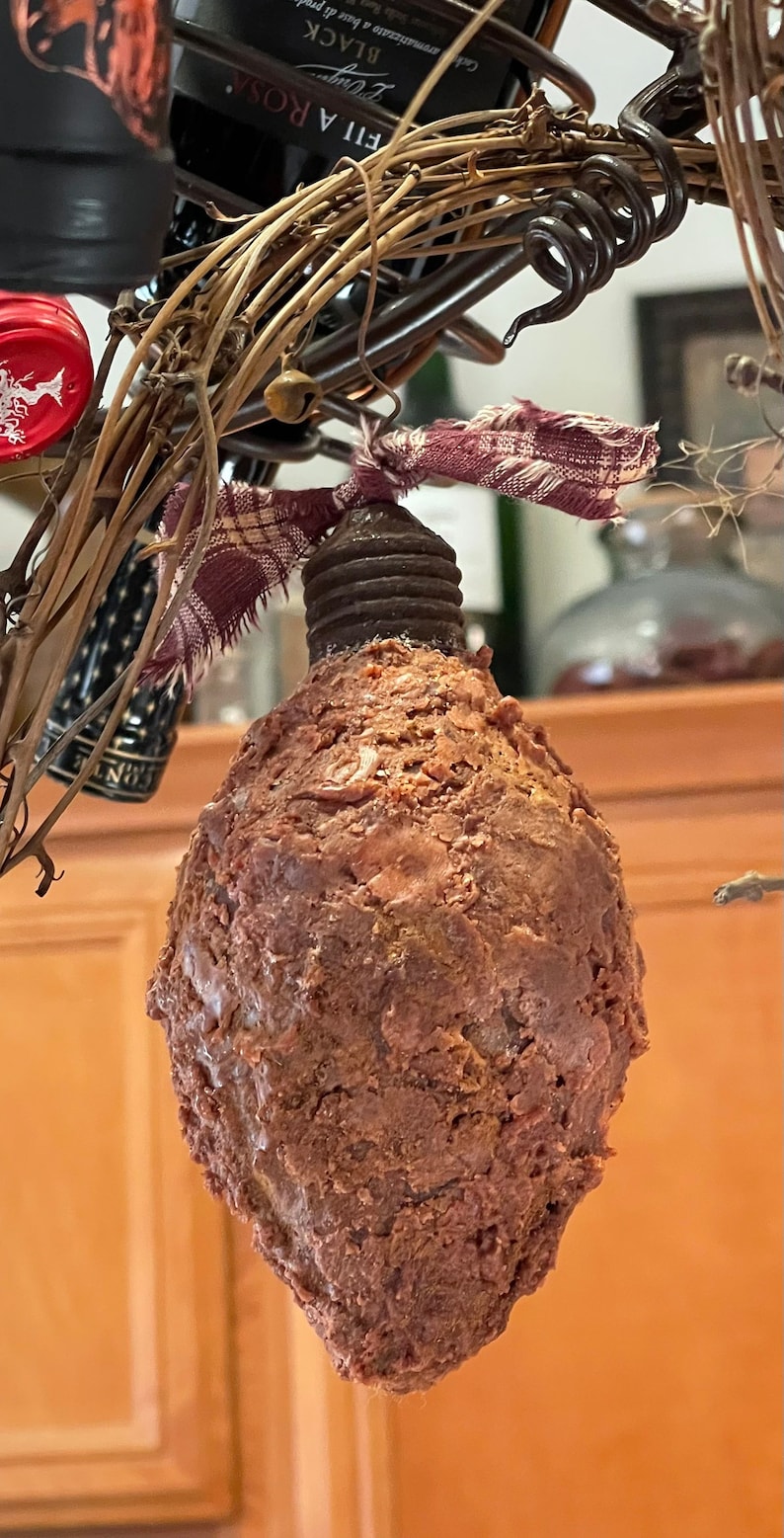 Primitive Lrg Grubby Cinnamon Candle Wax Dipped Bulb Ornament - Etsy