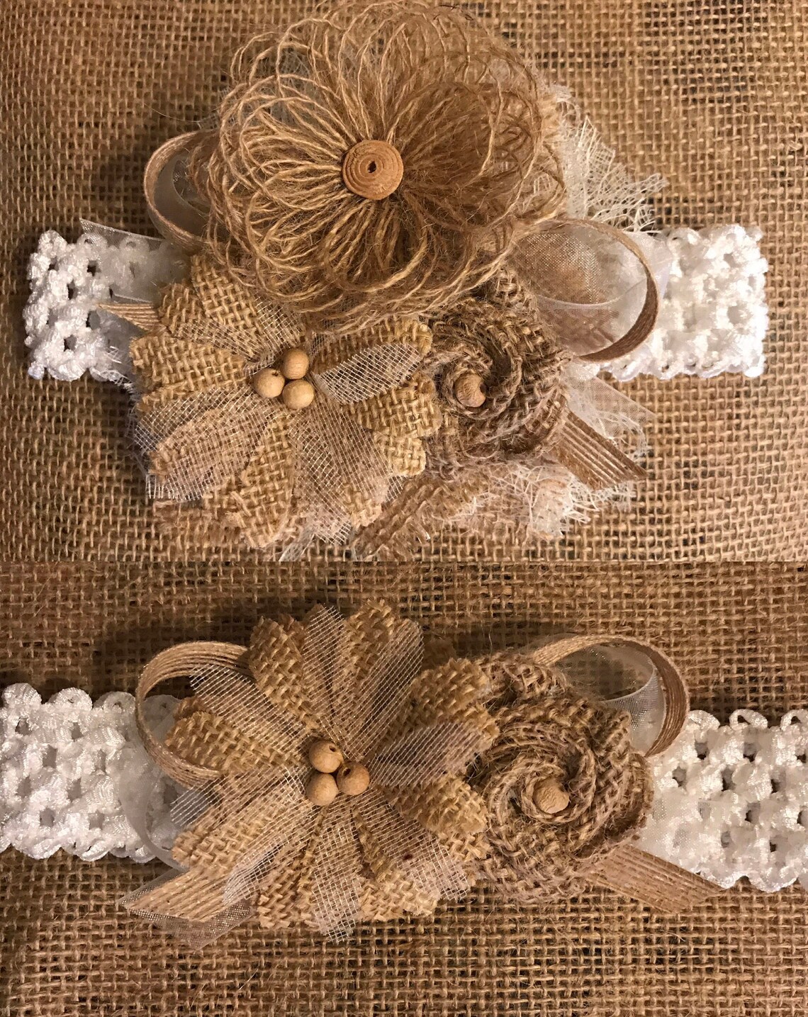 Rustic Country Wedding Bride Garter Set Loop Burlap Flowers - Etsy