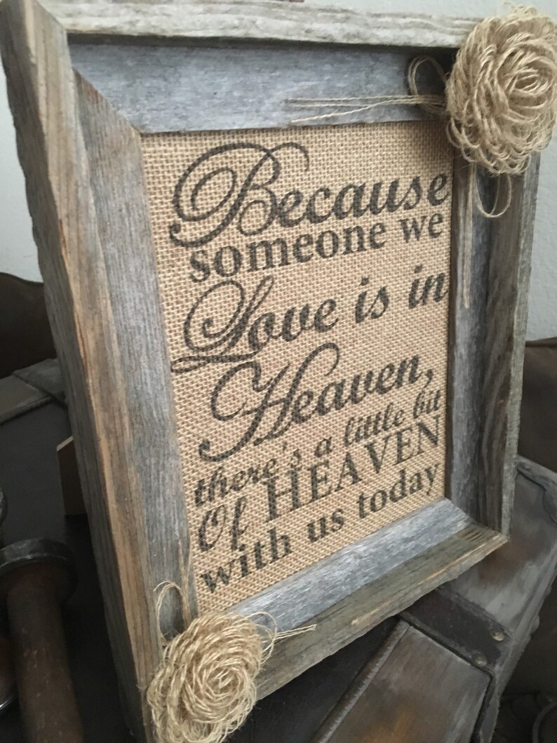 Primitive Barn Wood Framed Burlap Panel Loop Flowers Someone - Etsy