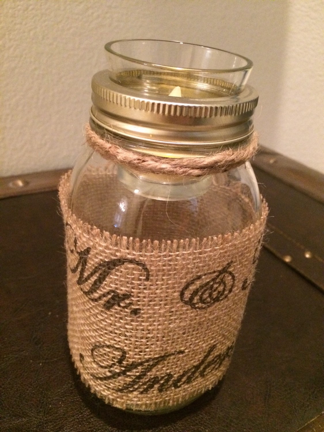 Primitive Natural Burlap Mason Jar Wrap Banner Rustic Country | Etsy