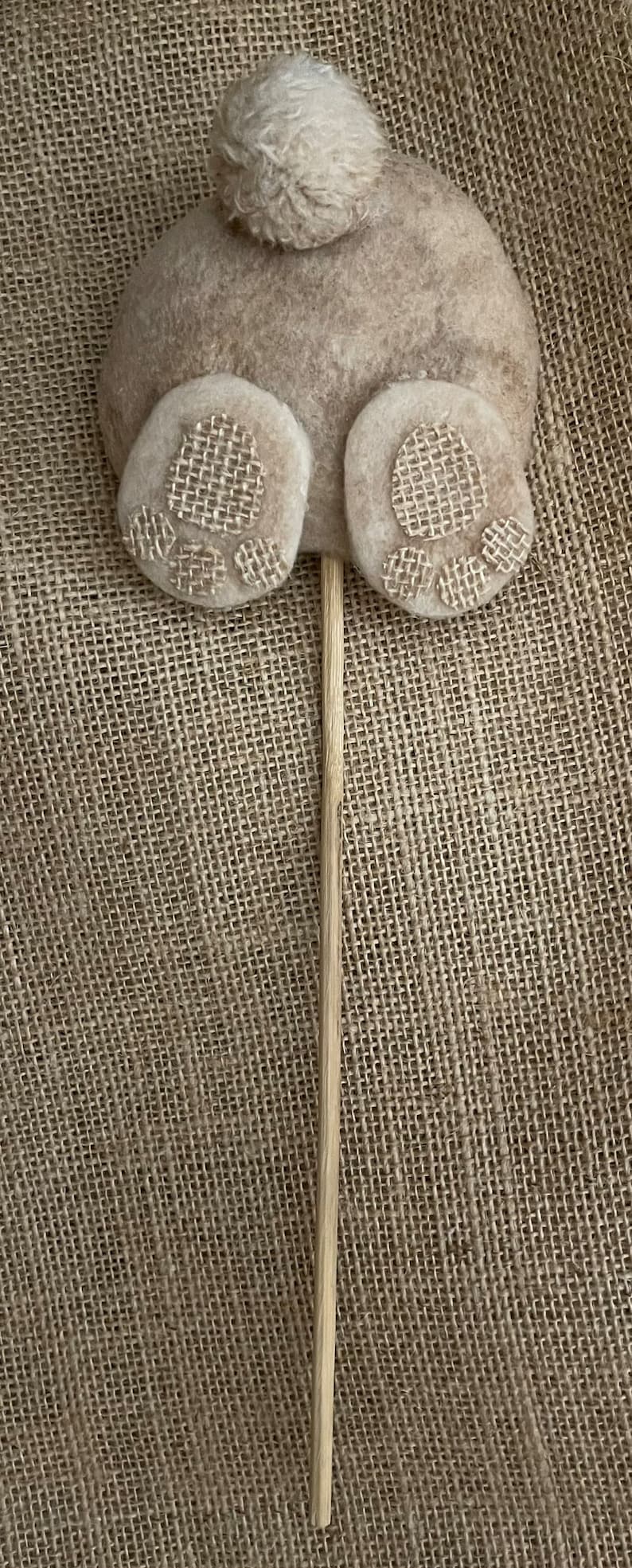 Primitive Easter Bunny Spring Rabbit Handmade Grubby Felt & Burlap Bowl ...