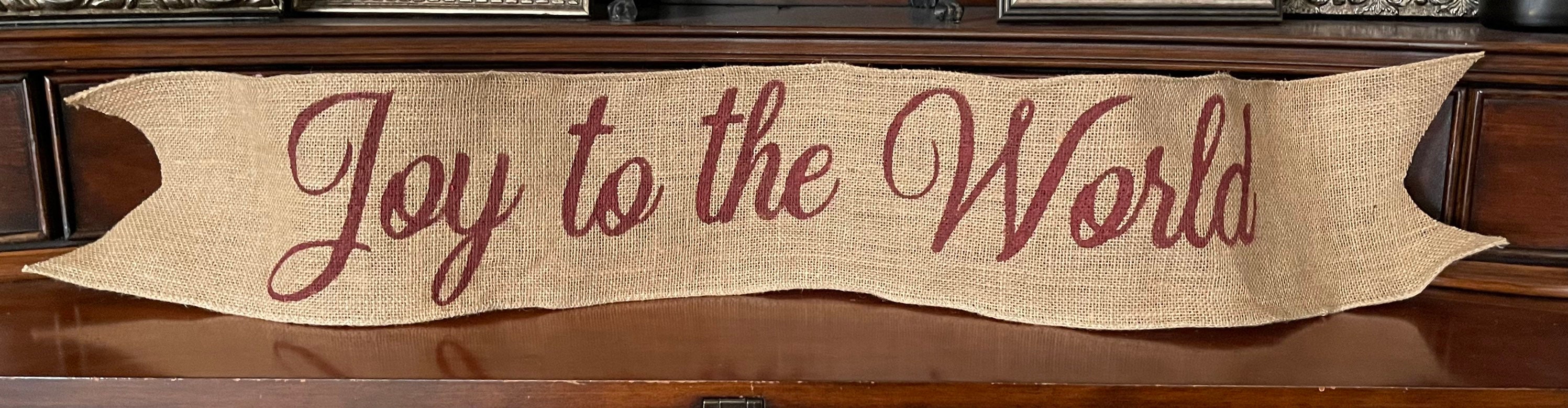Primitive Christmas Joy to the World Wired Burlap Banner 6" X 36" - Etsy