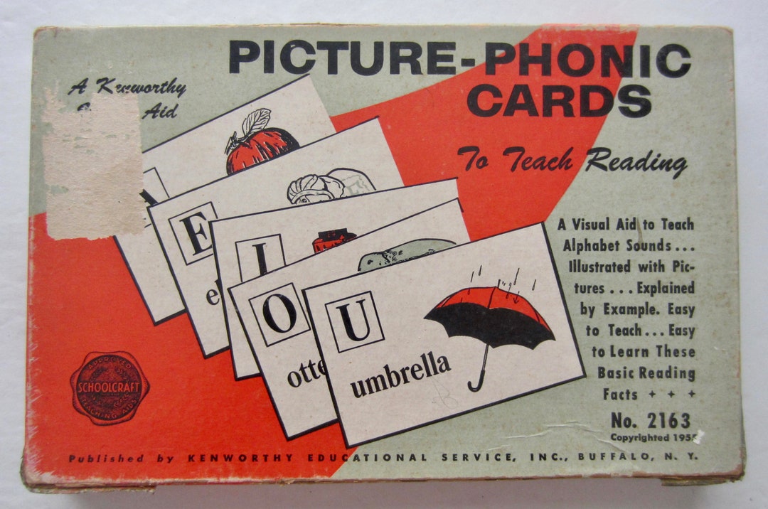 Vintage Picture Phonic Cards, Kenworthy Visual Teaching Aid, Flash ...