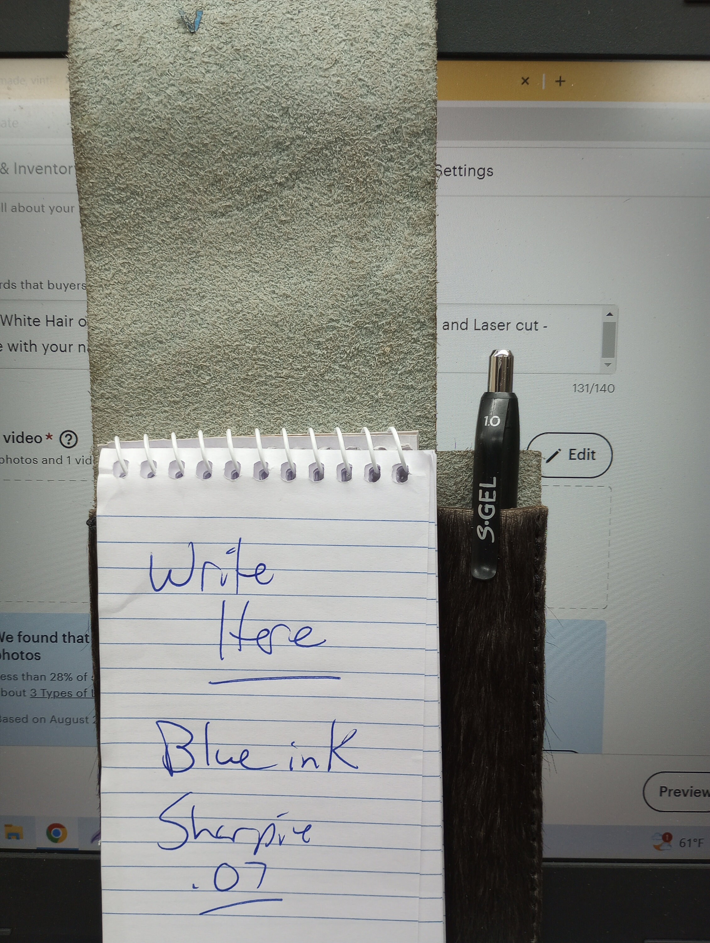 Texas Longhorn Black and White Hair-on Genuine Cowhide Leather Notepad ...