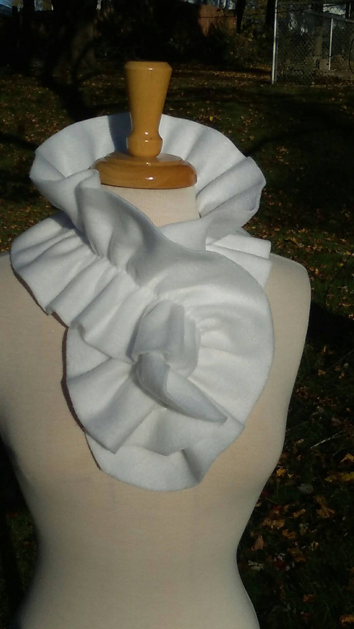 Bright White Ruffle Fleece Scarf - Winter Neck Warmer - Etsy