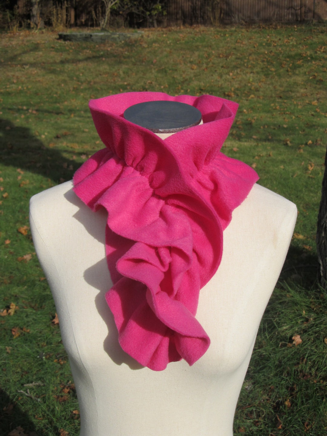 Ruffle Fleece Scarf, Bright Pink A.k.a Very Berry Pink, Fleece Neck ...