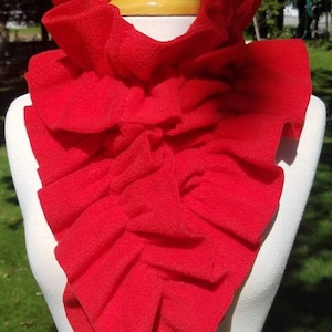 EXTRA Long Ruffle Fleece Scarf, Double Length Ruffle Scarf, Fleece Neck ...