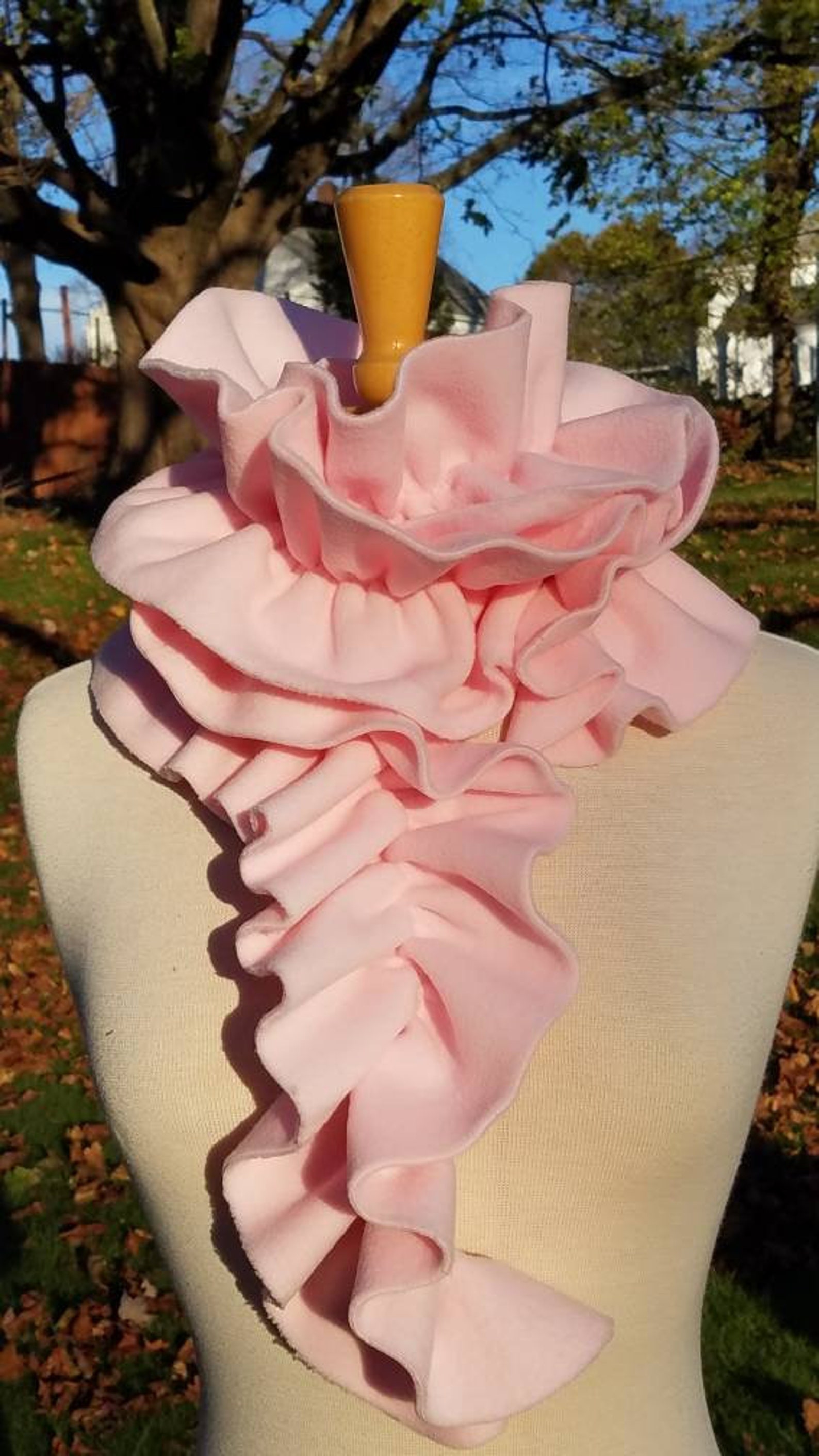 EXTRA Long Ruffle Fleece Scarf, Double Length Ruffle Scarf, Fleece Neck ...