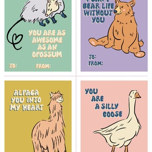 Animal Pun Valentine's Day Cards - Etsy