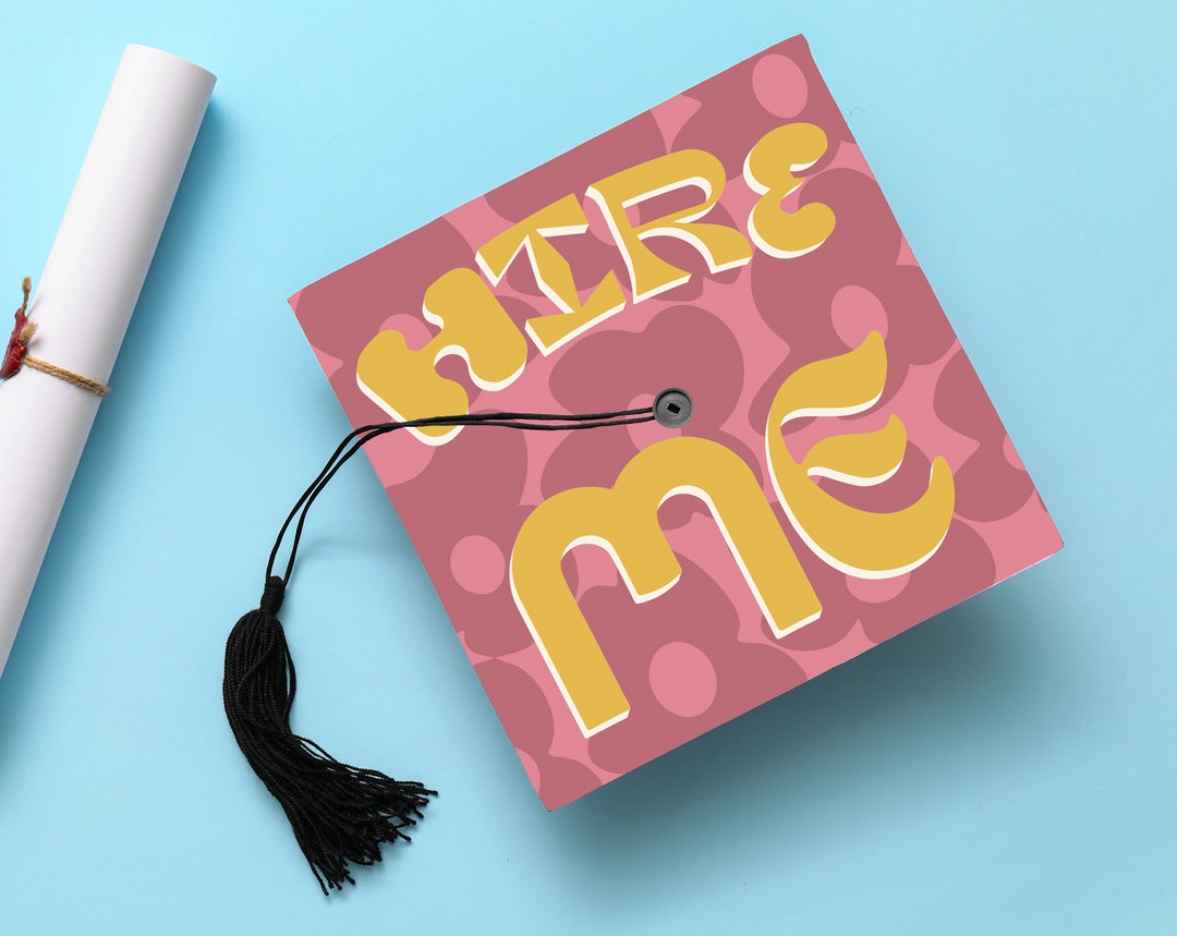 Funny Hire Me Printable Graduation Cap Toppers (pink) - Etsy