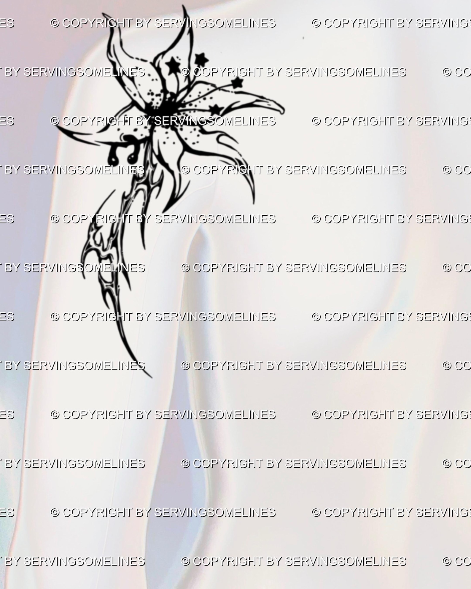 Cybersigilism Flower Tattoo Stencil - Gothic Lily Tattoo, Neotribal Emo ...