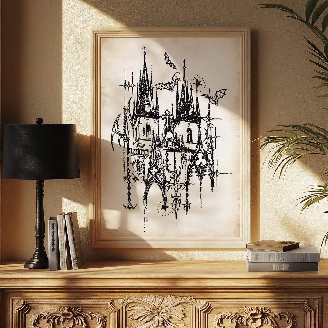 Cyber Sigil Gothic Castle Wall Art – Digital Download -fantasie Prints ...