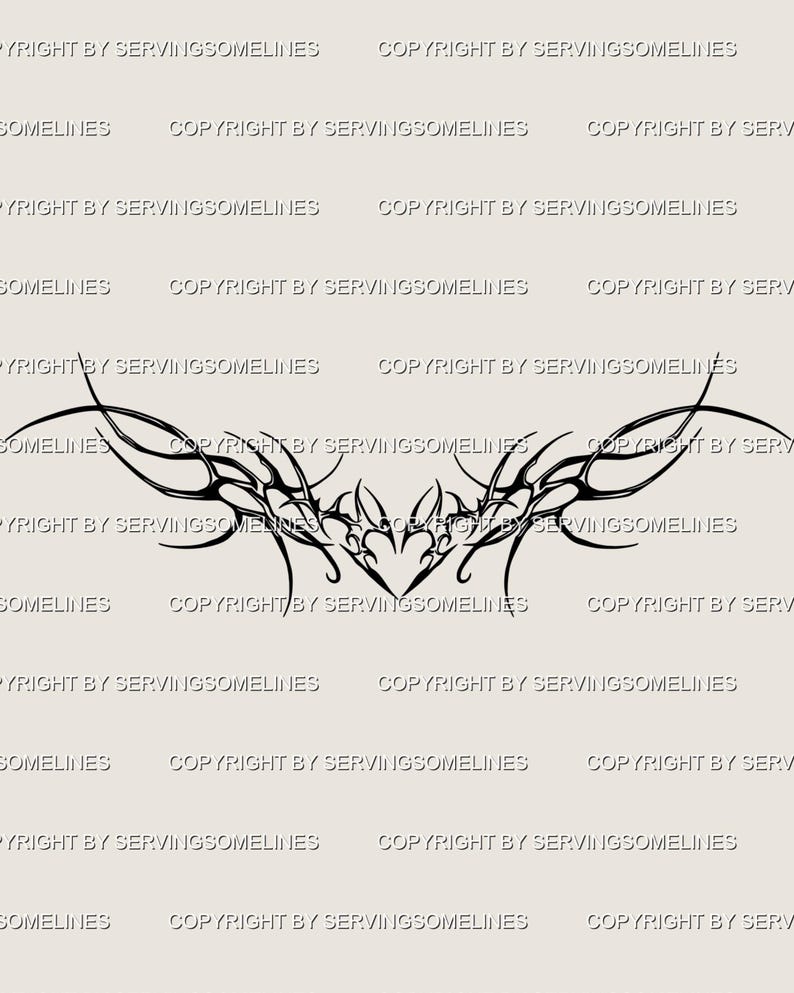 Tribal Thorn Tattoo Stencil – Ornamental Vine Tramp Stamp, Elegant Rose ...