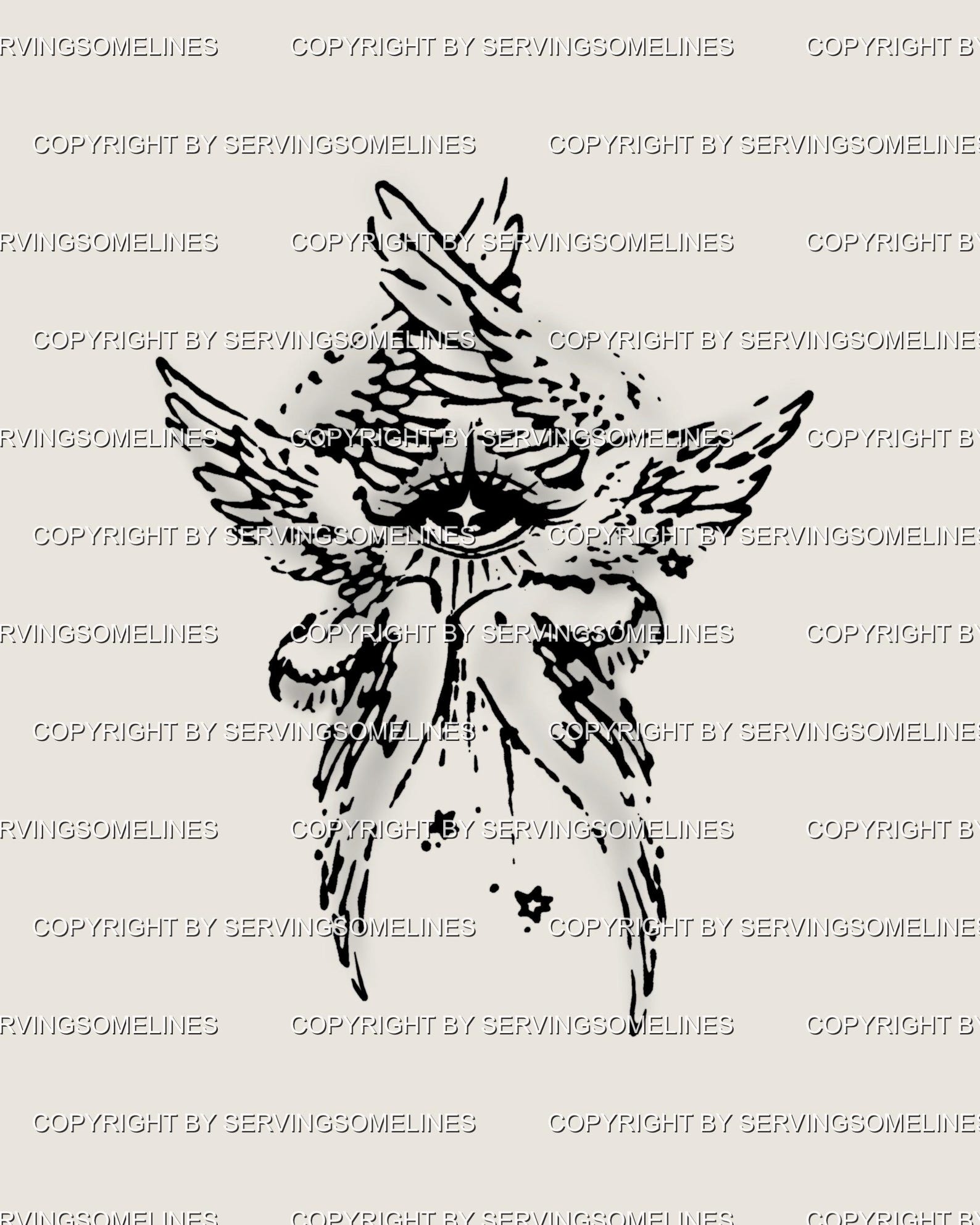 Biblically Accurate Angel Tattoo Stencil (digital Download ...