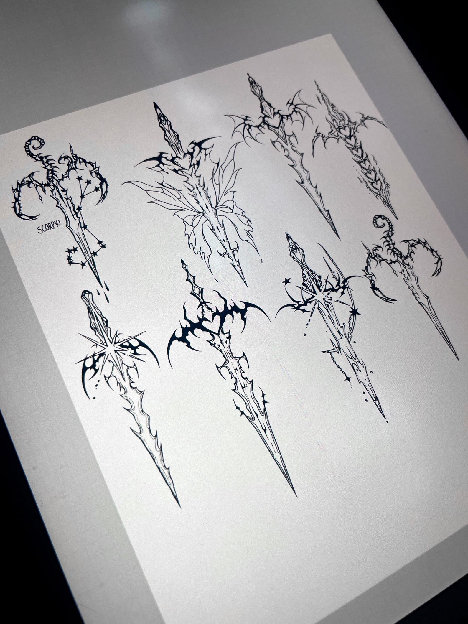 Cyber Sigilism Sword Tattoo Bundle | 20 Digital Designs | Butterfly ...