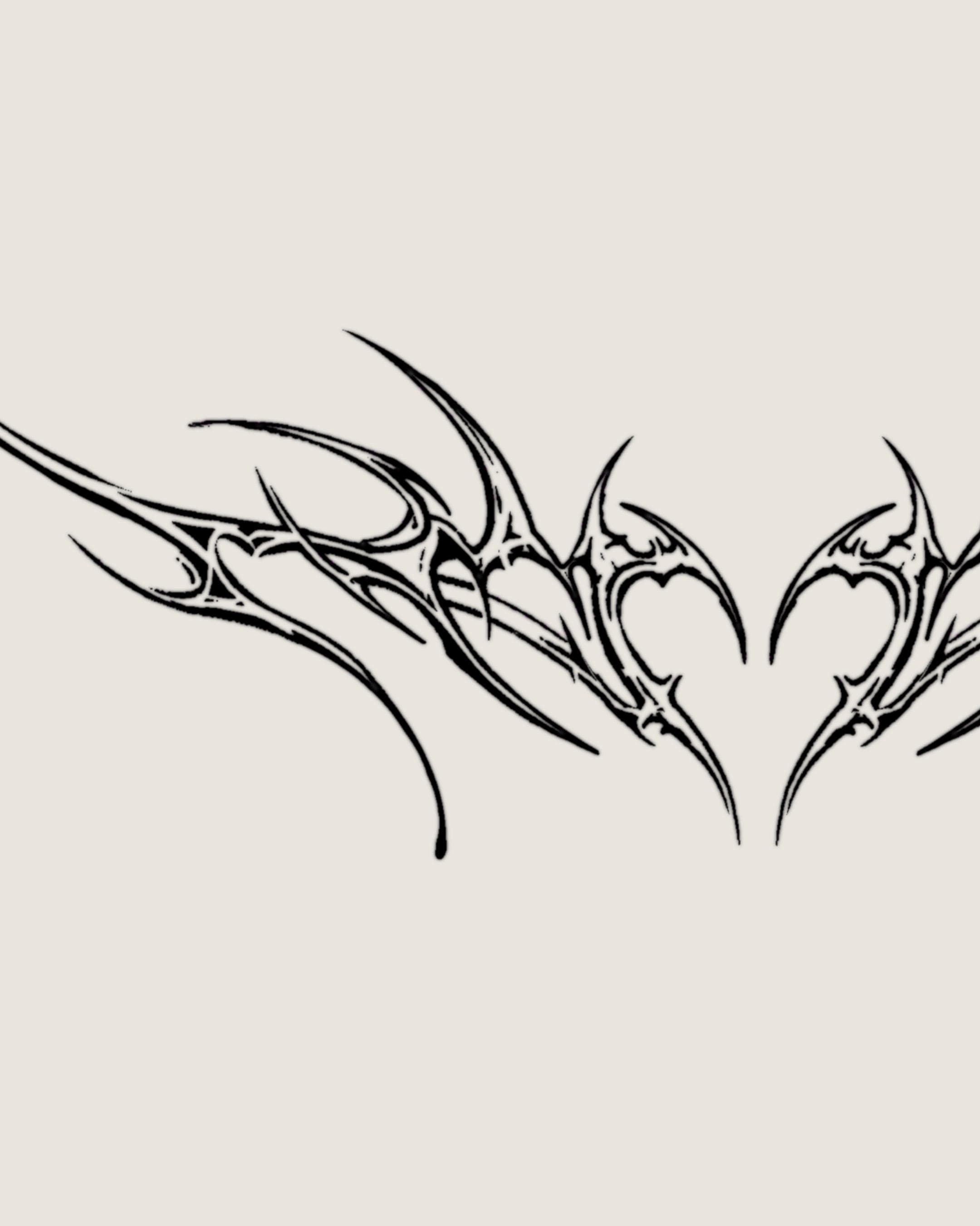 Succubus Heart Tattoo Flash – Cybersigilism Ornamental Stencil, Gothic ...