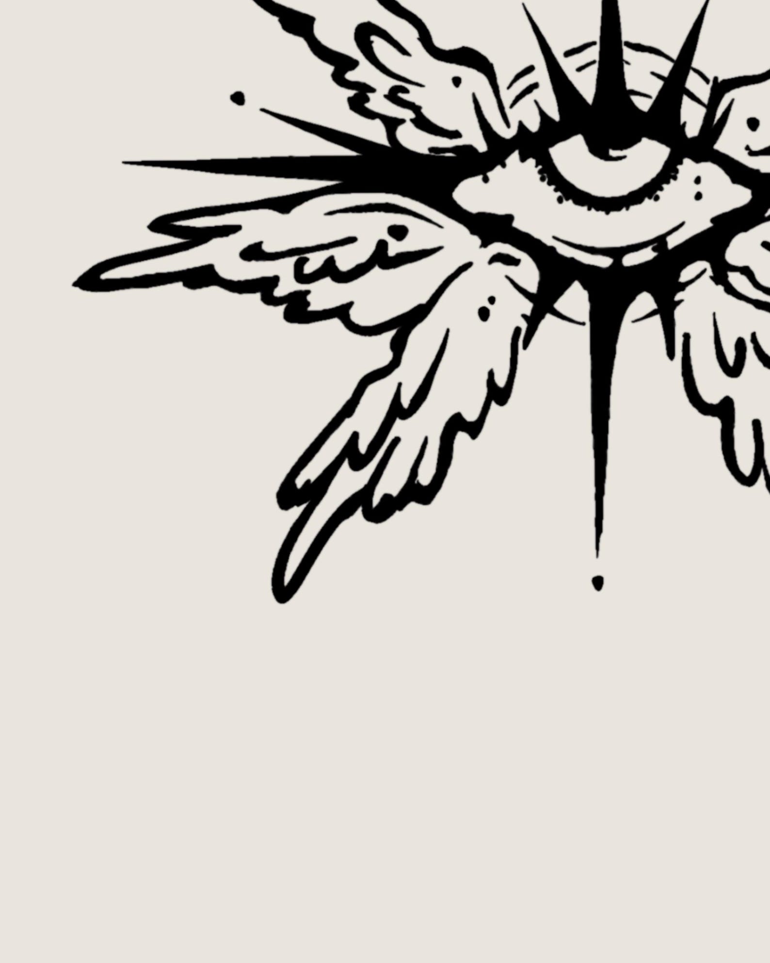 Winged Seraphim Eye Tattoo Flash – Small All Seeing Third Eye Stencil ...