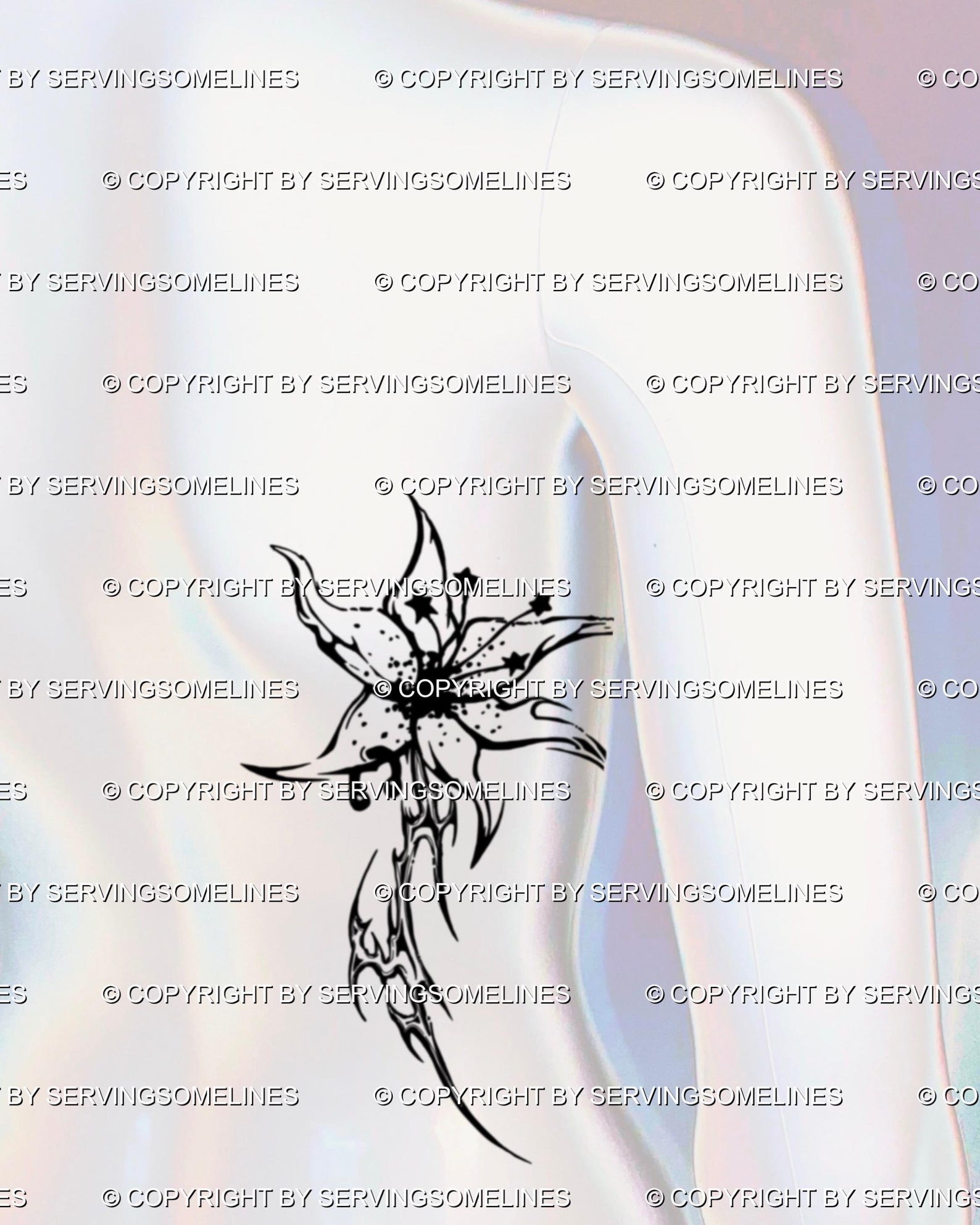 Cybersigilism Flower Tattoo Stencil - Gothic Lily Tattoo, Neotribal Emo ...