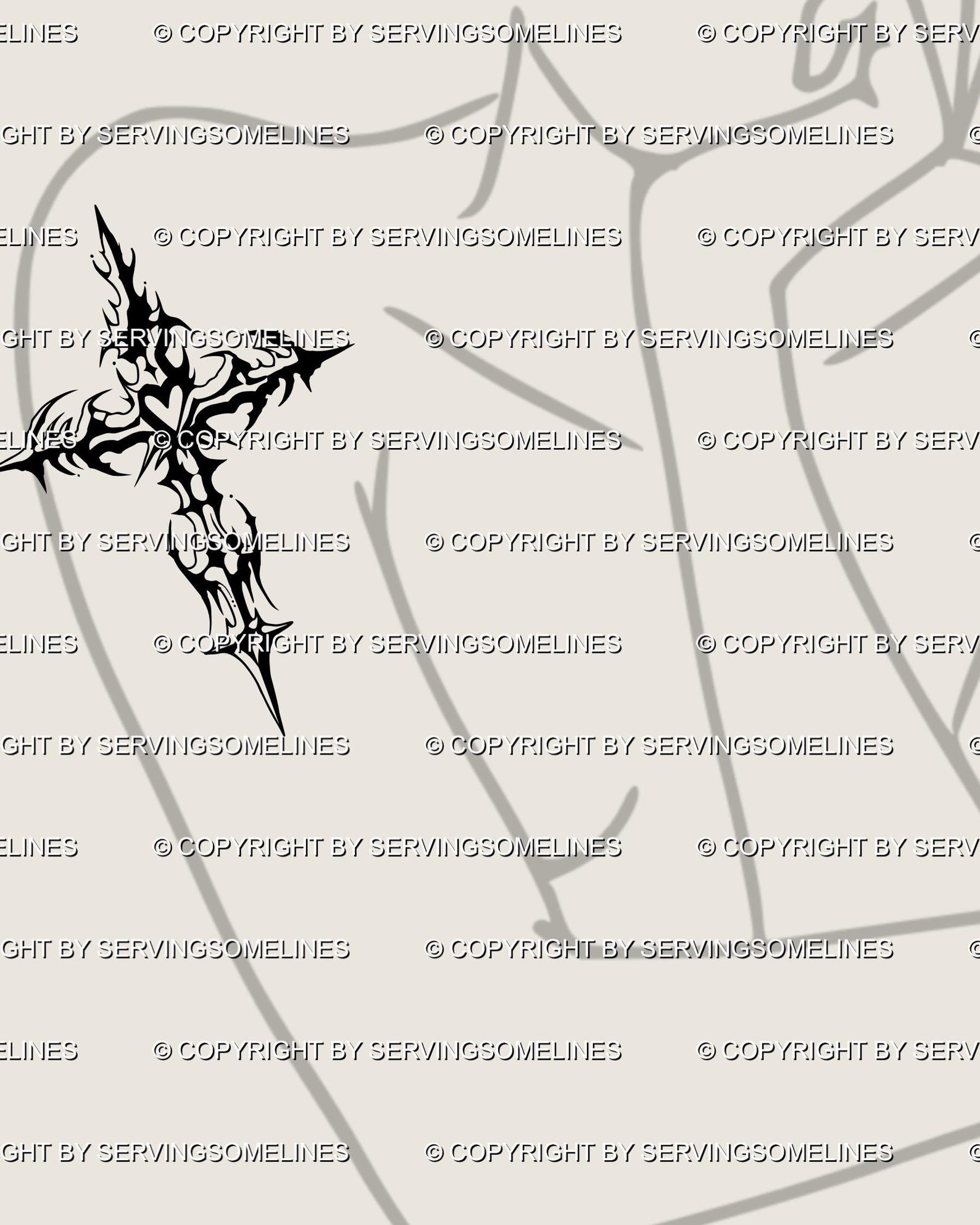 Cybersigilism Cross Tattoo Stencil – Neotribal Gothic Cross Design, Y2K ...