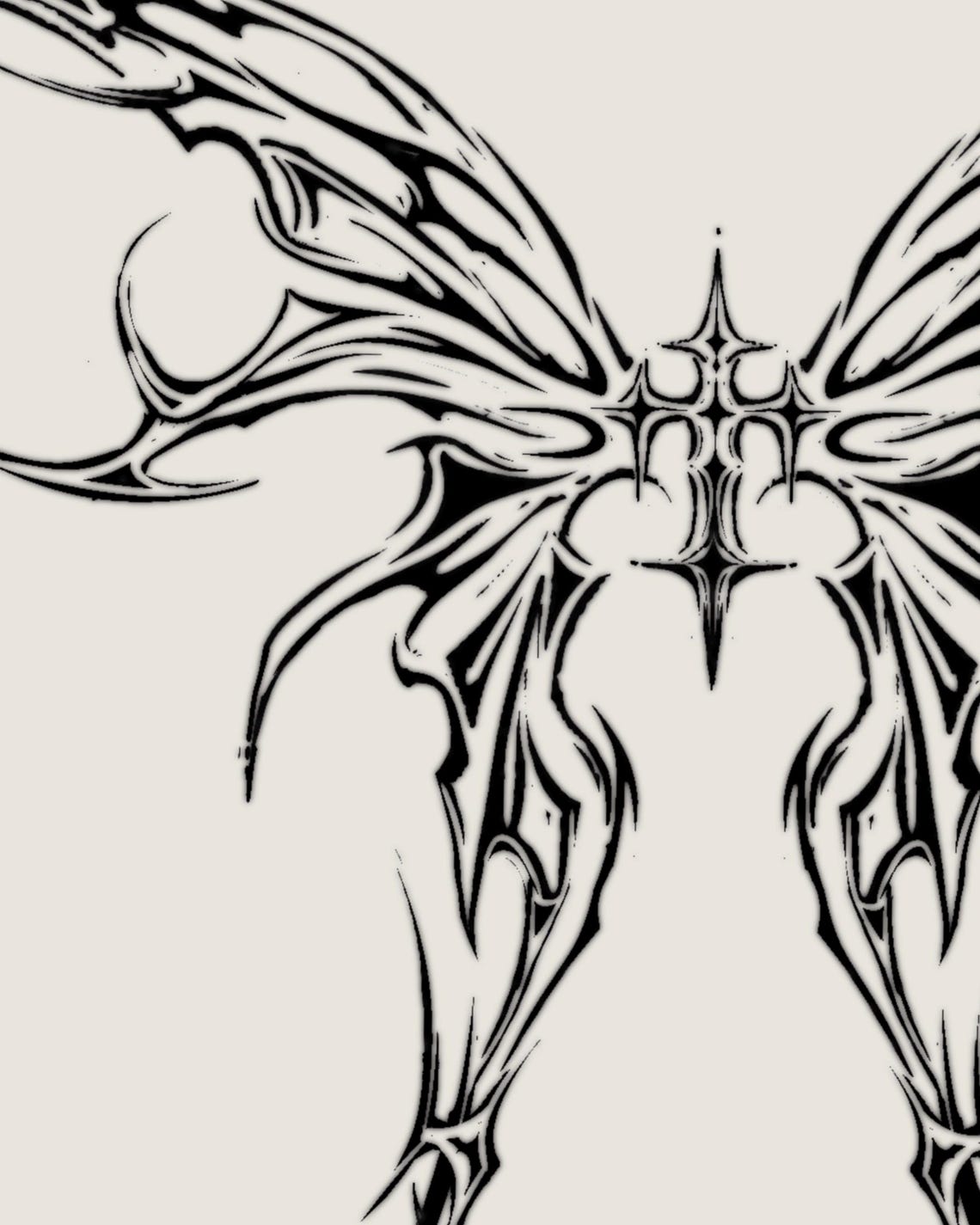 Sacred Cross Flaming Butterfly Tattoo – Alt Cybersigilism Tribal ...