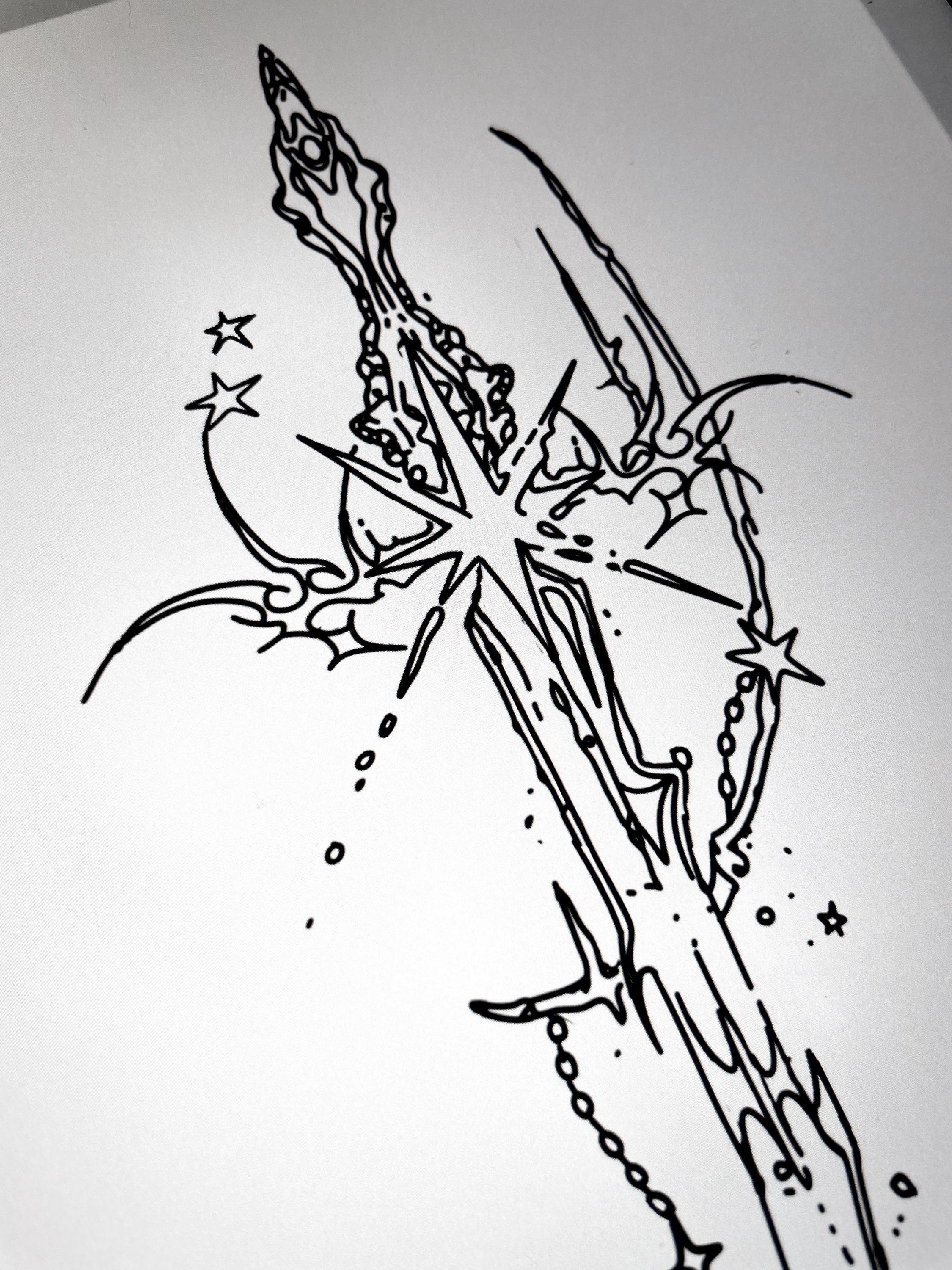 Cybercore Sword Tattoo Design | Tattoo Ticket | Cyber Sigilism ...