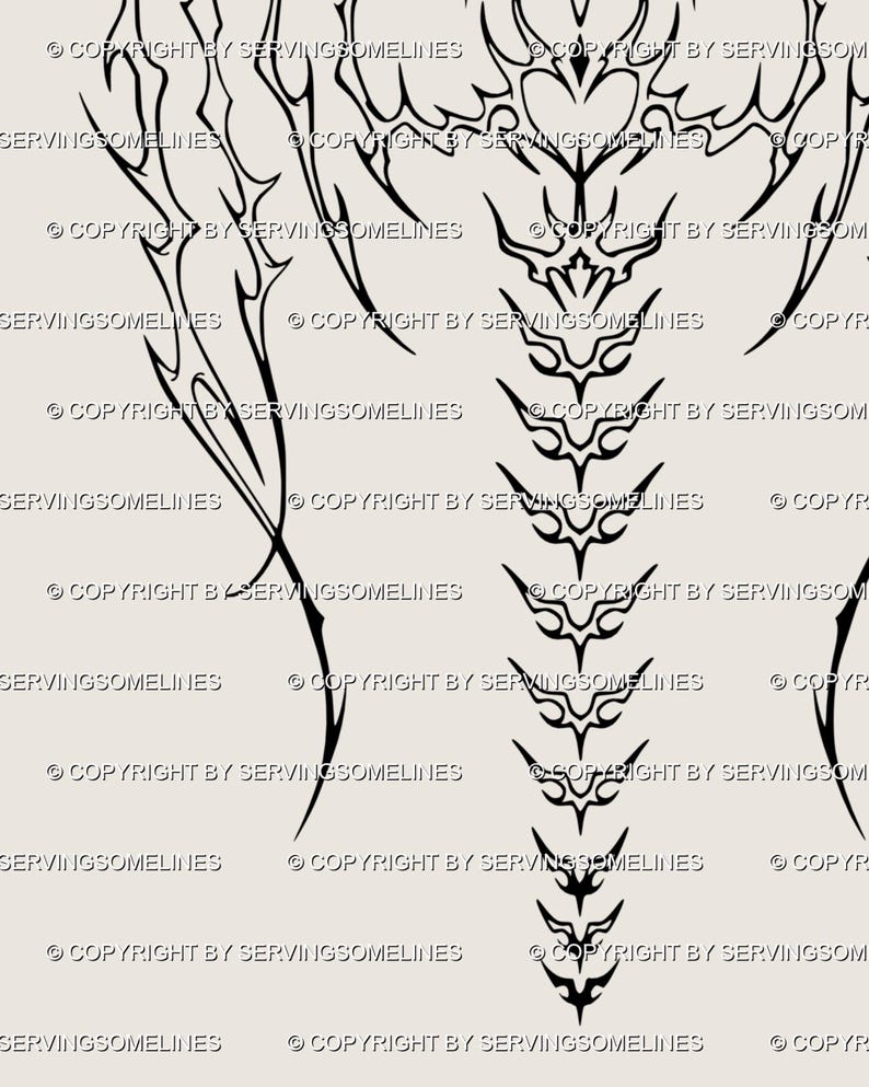 Cybersigilism Skeletal Bone Wings Back Tattoo Stencil – Heart Spine ...