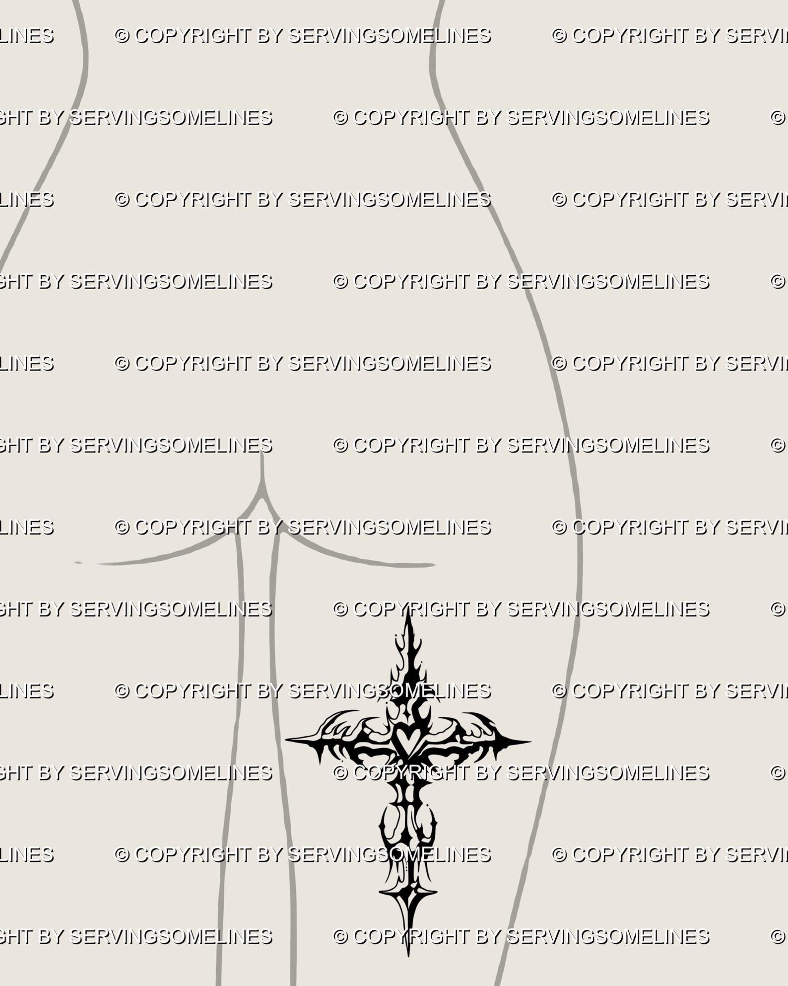 Cybersigilism Cross Tattoo Stencil – Neotribal Gothic Cross Design, Y2K ...