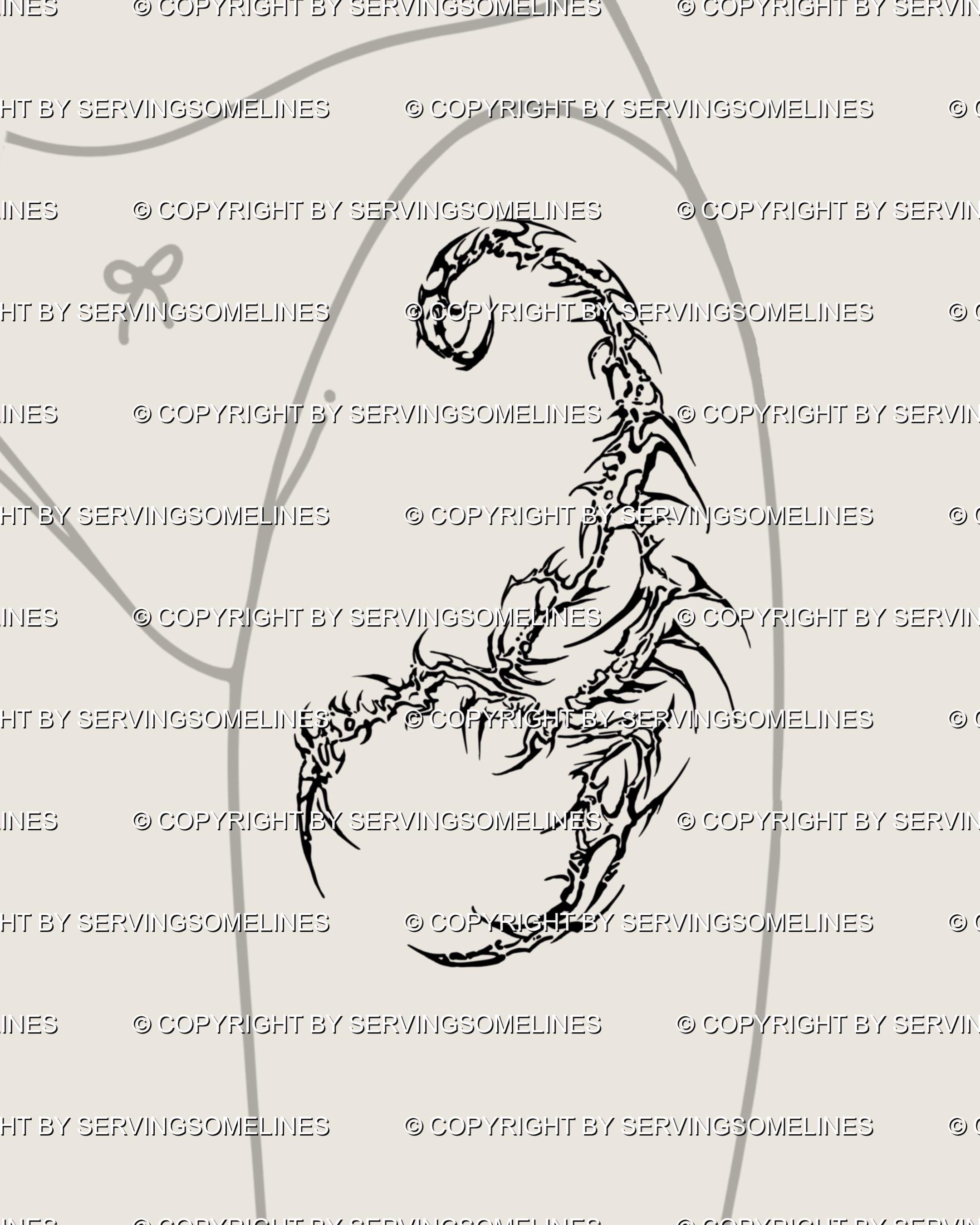 Sigil Scorpion Tattoo Stencil – Cybersigil Scorpion Design, Cybertribal ...