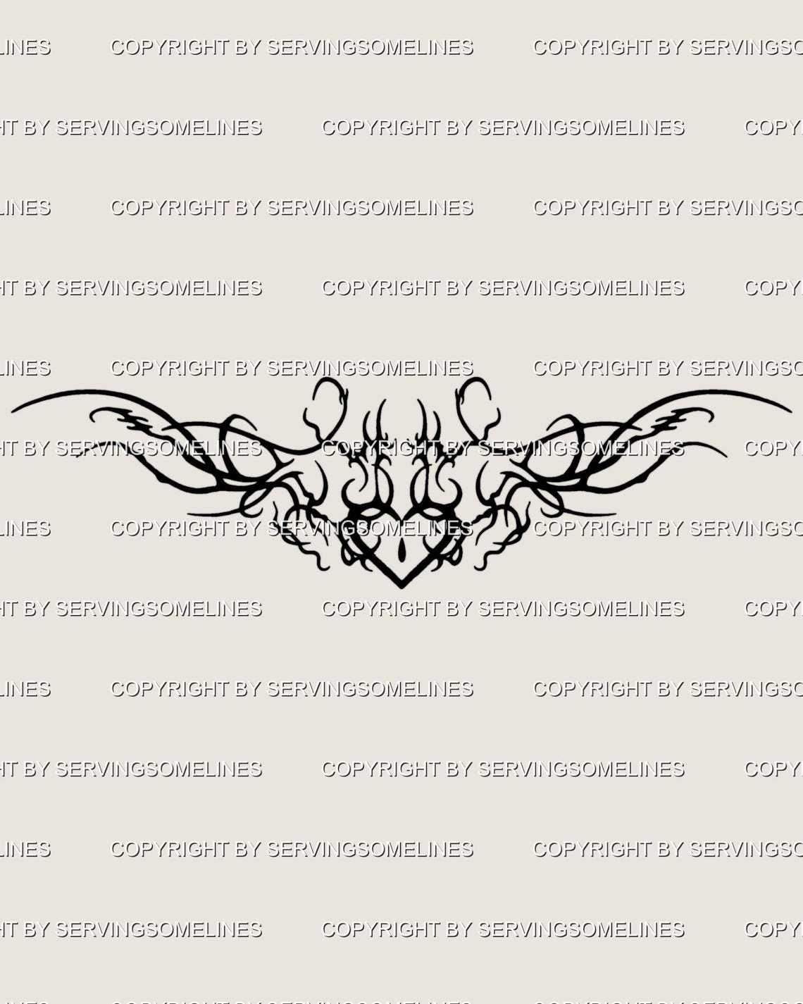 Pisces Astrology Tattoo Stencil – Cybercore Water Sign Heart Ornament ...