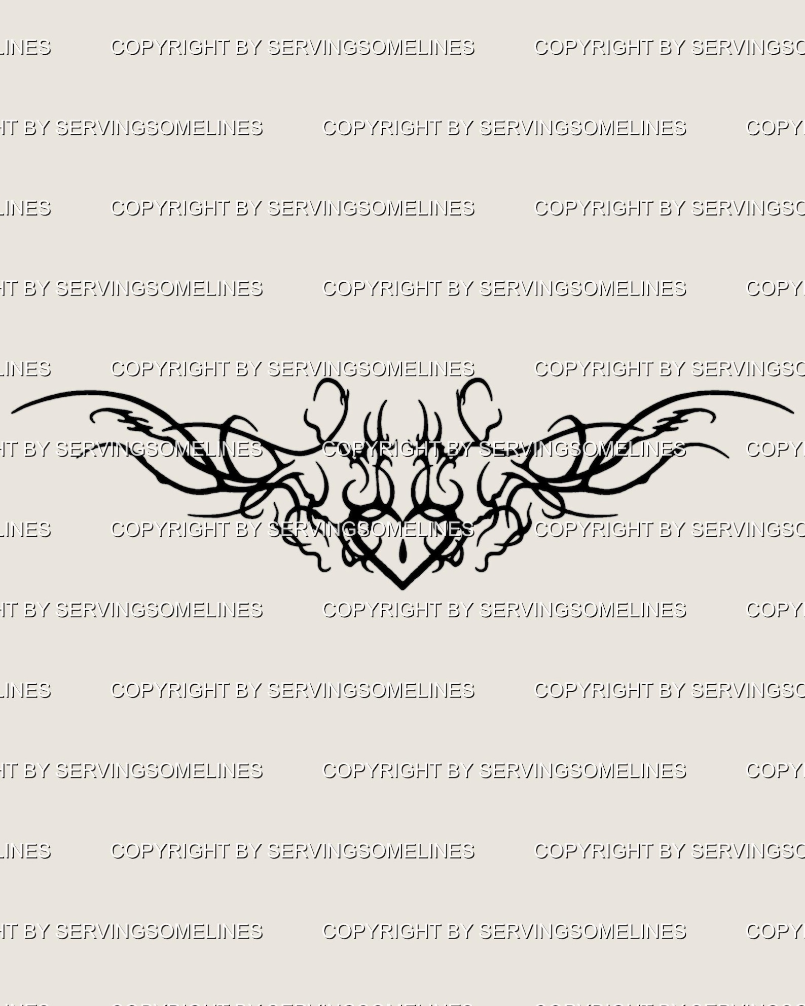 Pisces Astrology Tattoo Stencil – Cybercore Water Sign Heart Ornament ...
