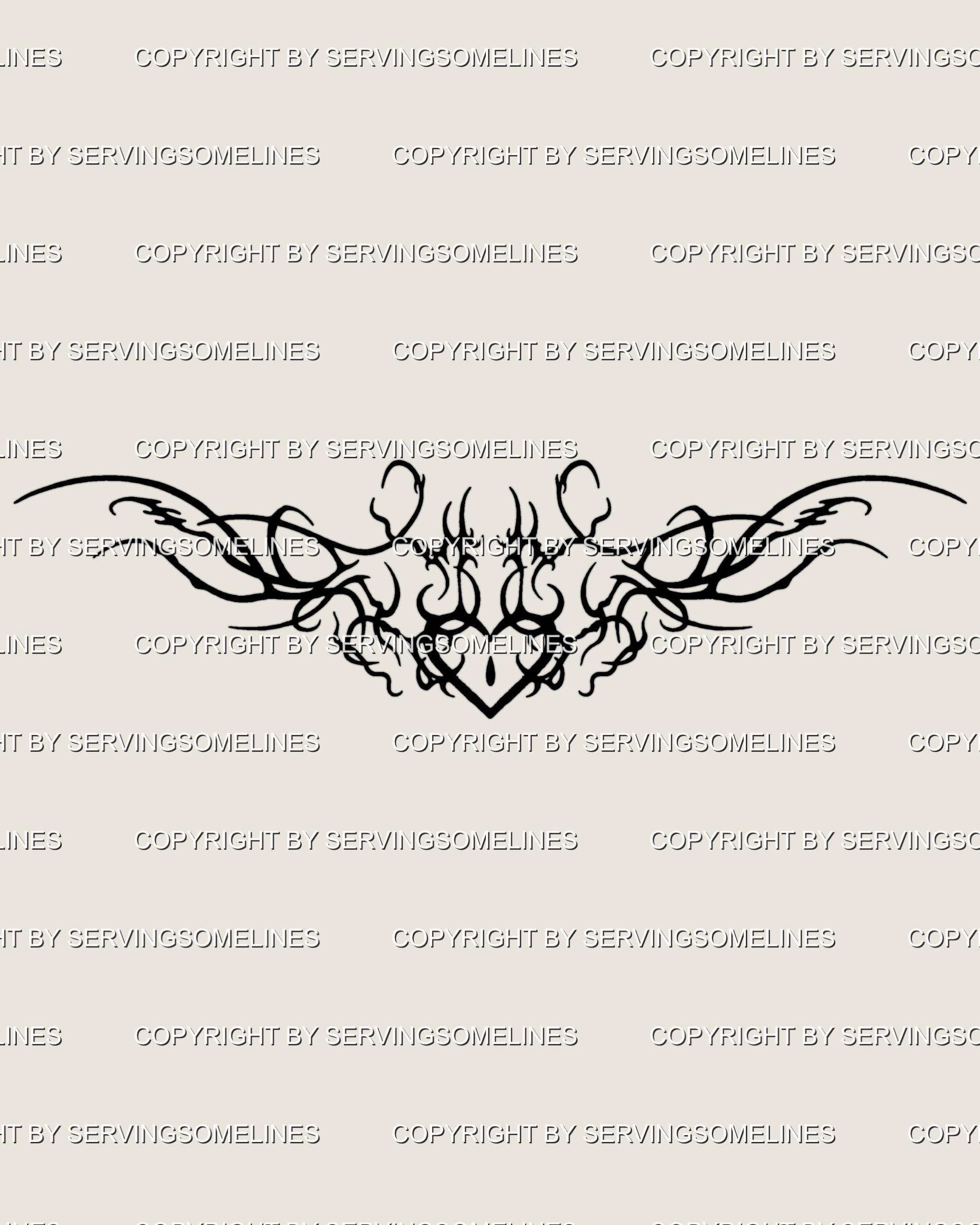 Pisces Astrology Tattoo Stencil – Cybercore Water Sign Heart Ornament ...