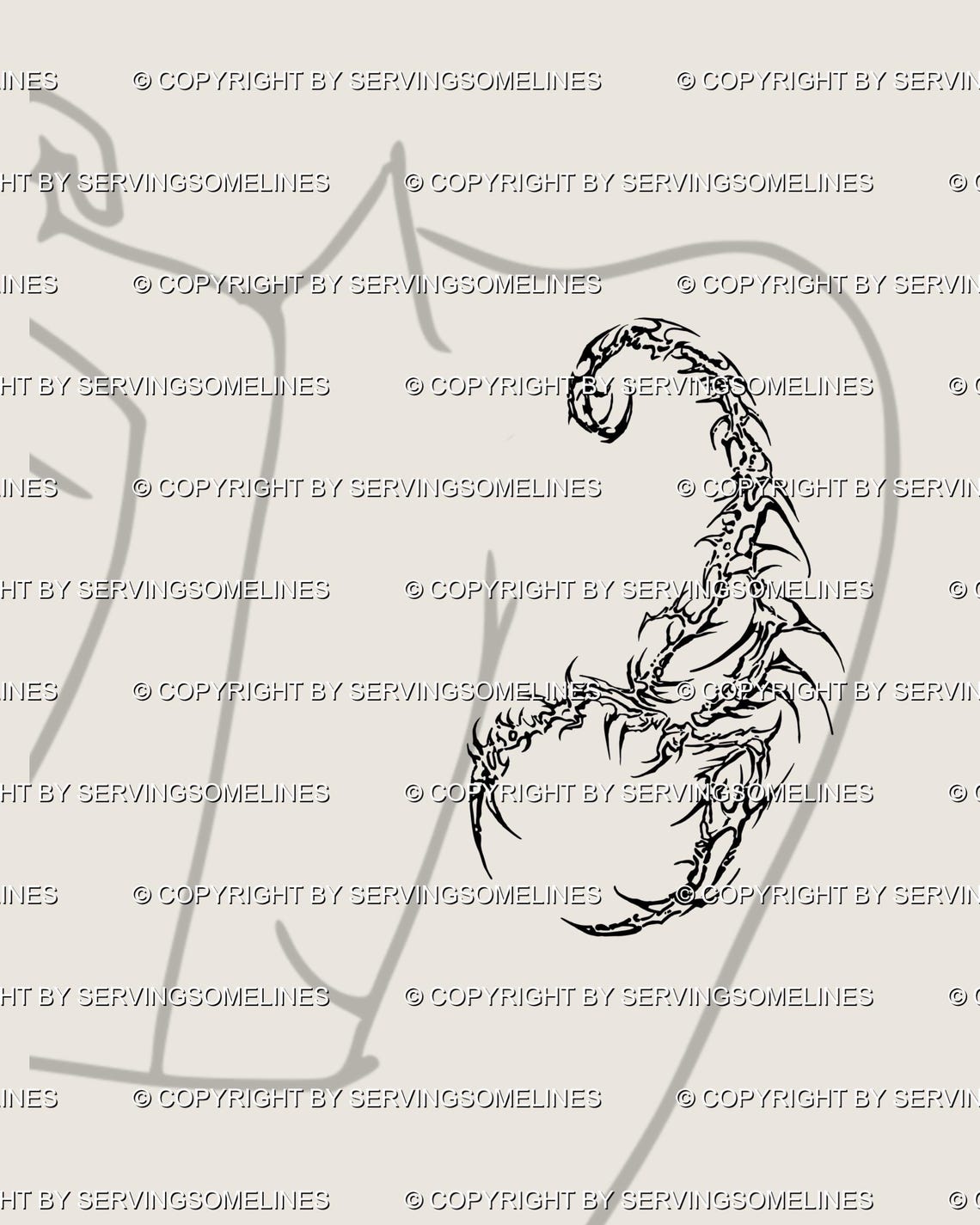 Sigil Scorpion Tattoo Stencil – Cybersigil Scorpion Design, Cybertribal ...