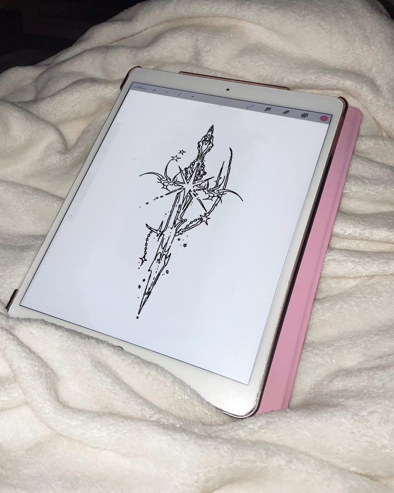 Cybercore Sword Tattoo Design | Tattoo Ticket | Cyber Sigilism ...