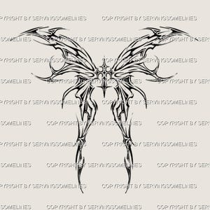 Sacred Cross Flaming Butterfly Tattoo – Alt Cybersigilism Tribal ...