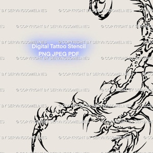 Sigil Scorpion Tattoo Stencil – Cybersigil Scorpion Design, Cybertribal ...