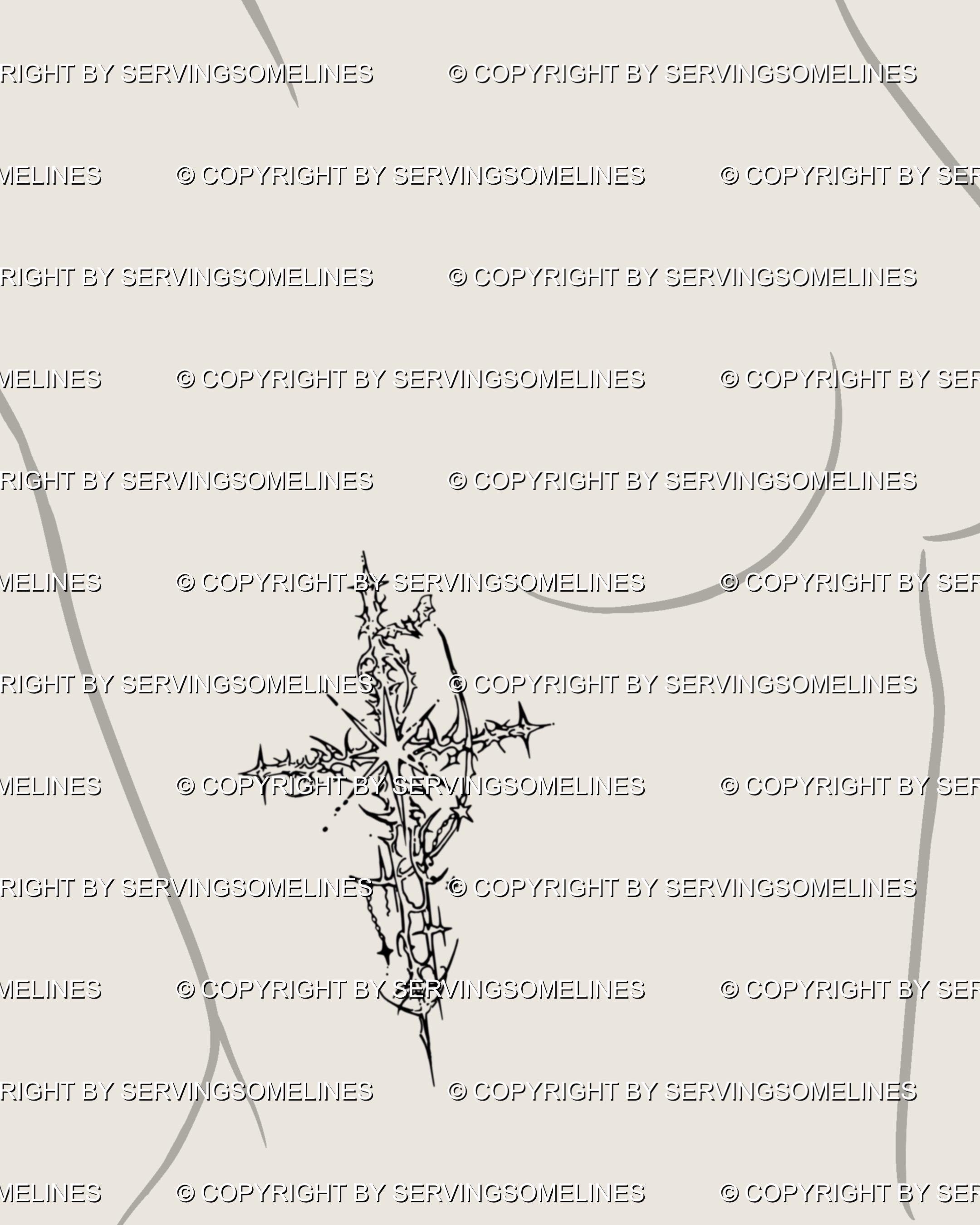 Cybersigilism Cross Tattoo Stencil – Neo Tribal Cyber Cross Digital ...