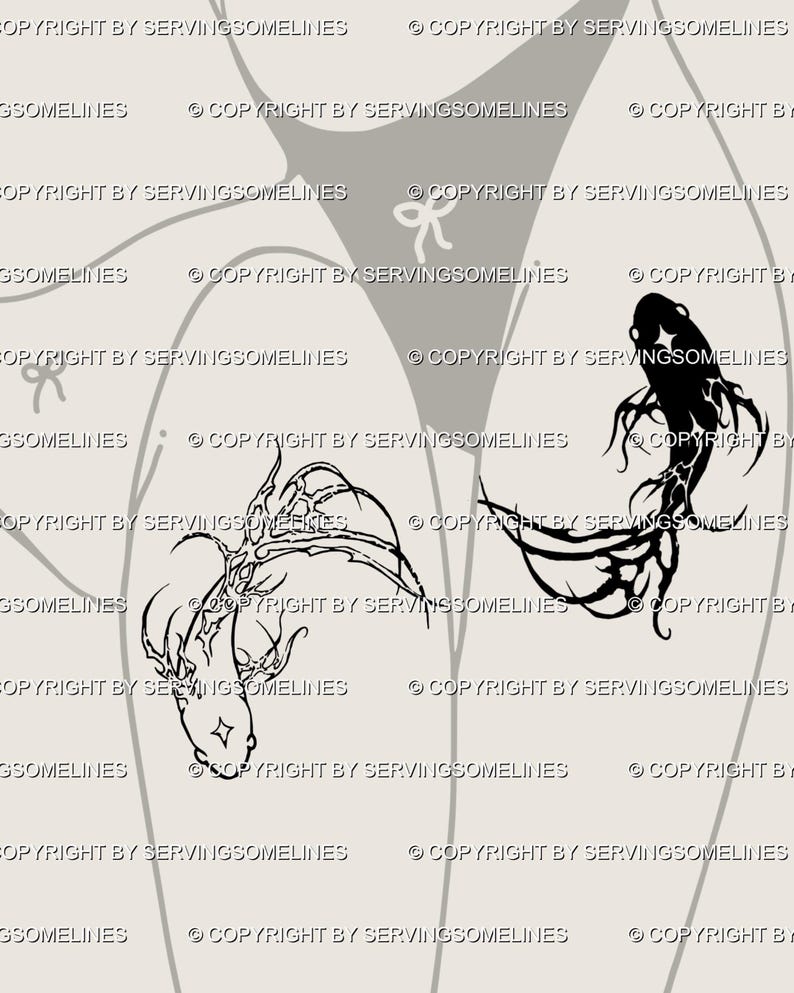 Cybersigilism Koi Fish Tattoo Stencil – Yin Yang Matching Koi Design ...