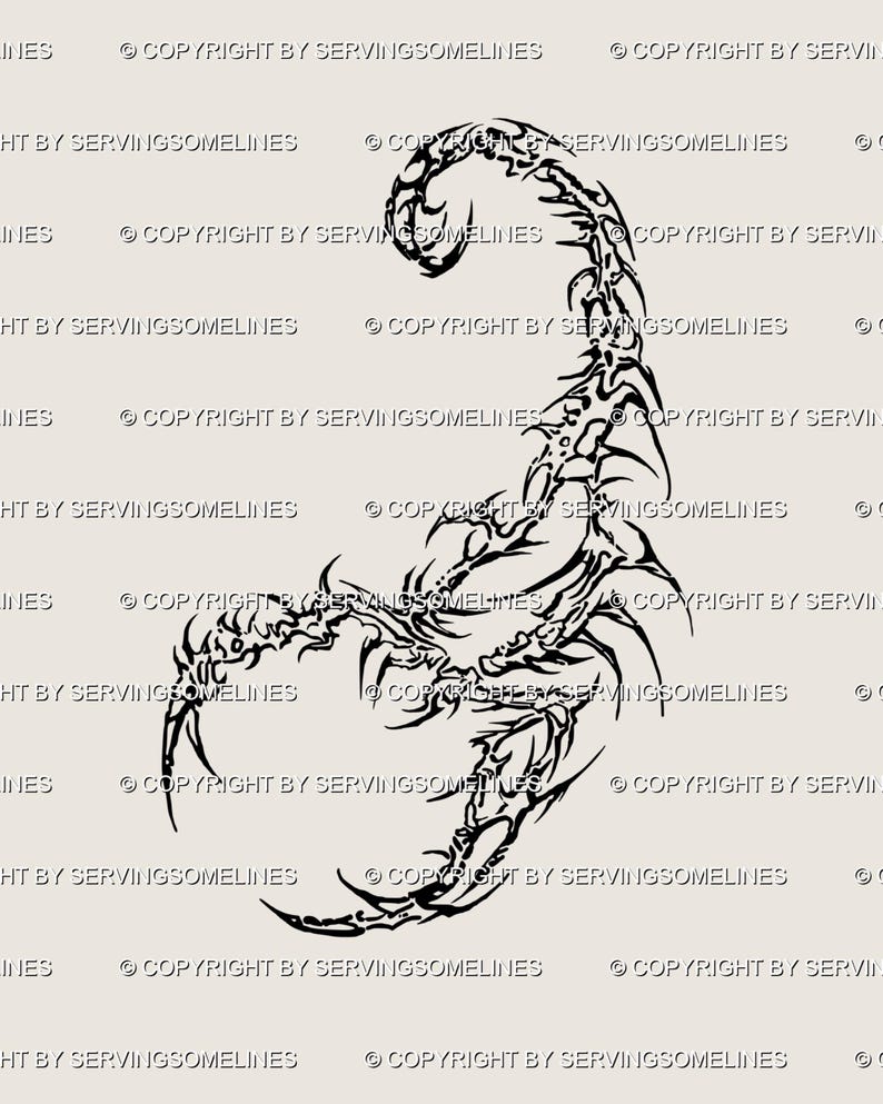 Sigil Scorpion Tattoo Stencil – Cybersigil Scorpion Design, Cybertribal ...
