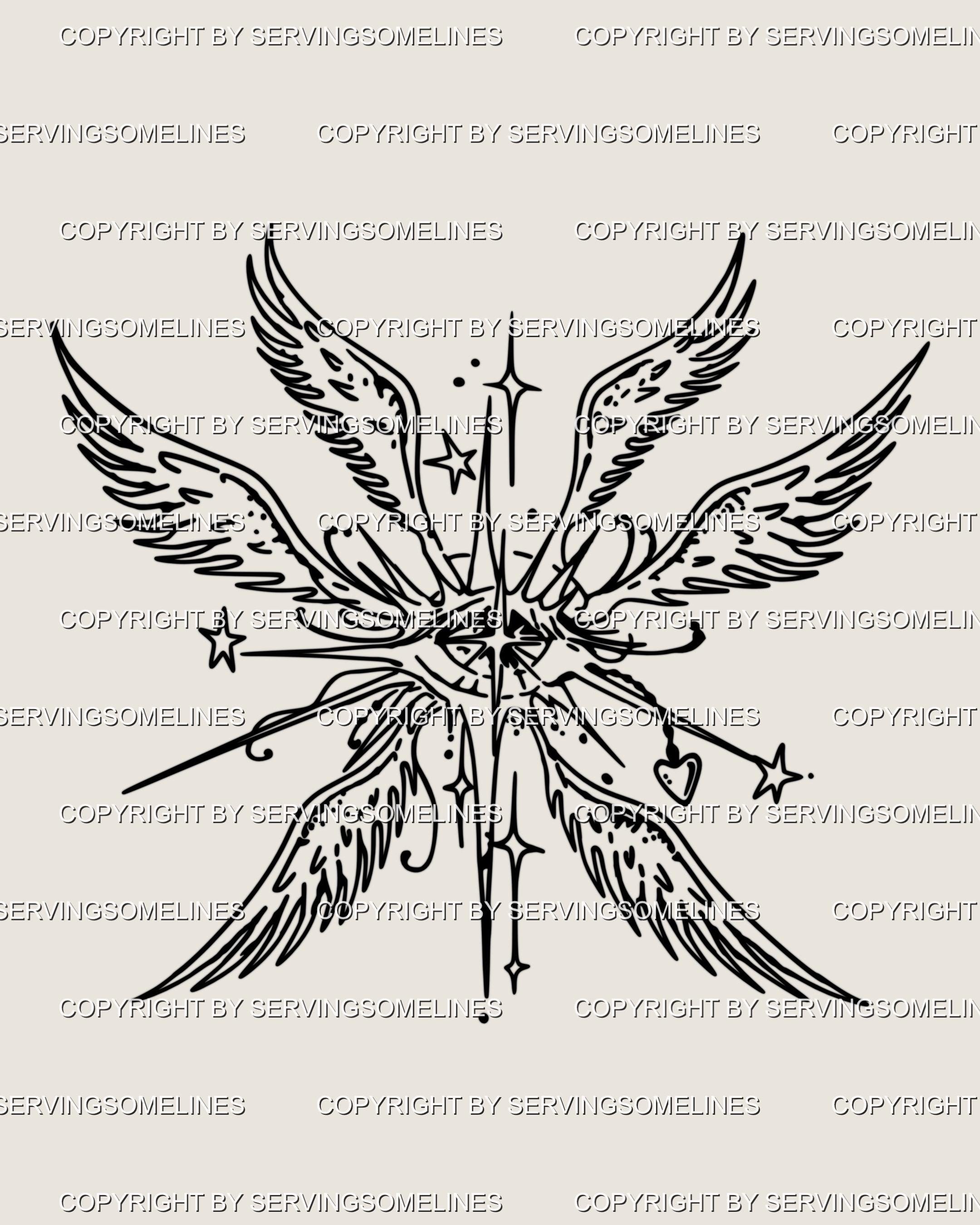 Seraphim Biblical Angel Tattoo Design, Digital Download - Biblically ...