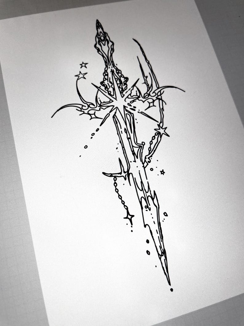 Cybercore Sword Tattoo Design | Tattoo Ticket | Cyber Sigilism ...