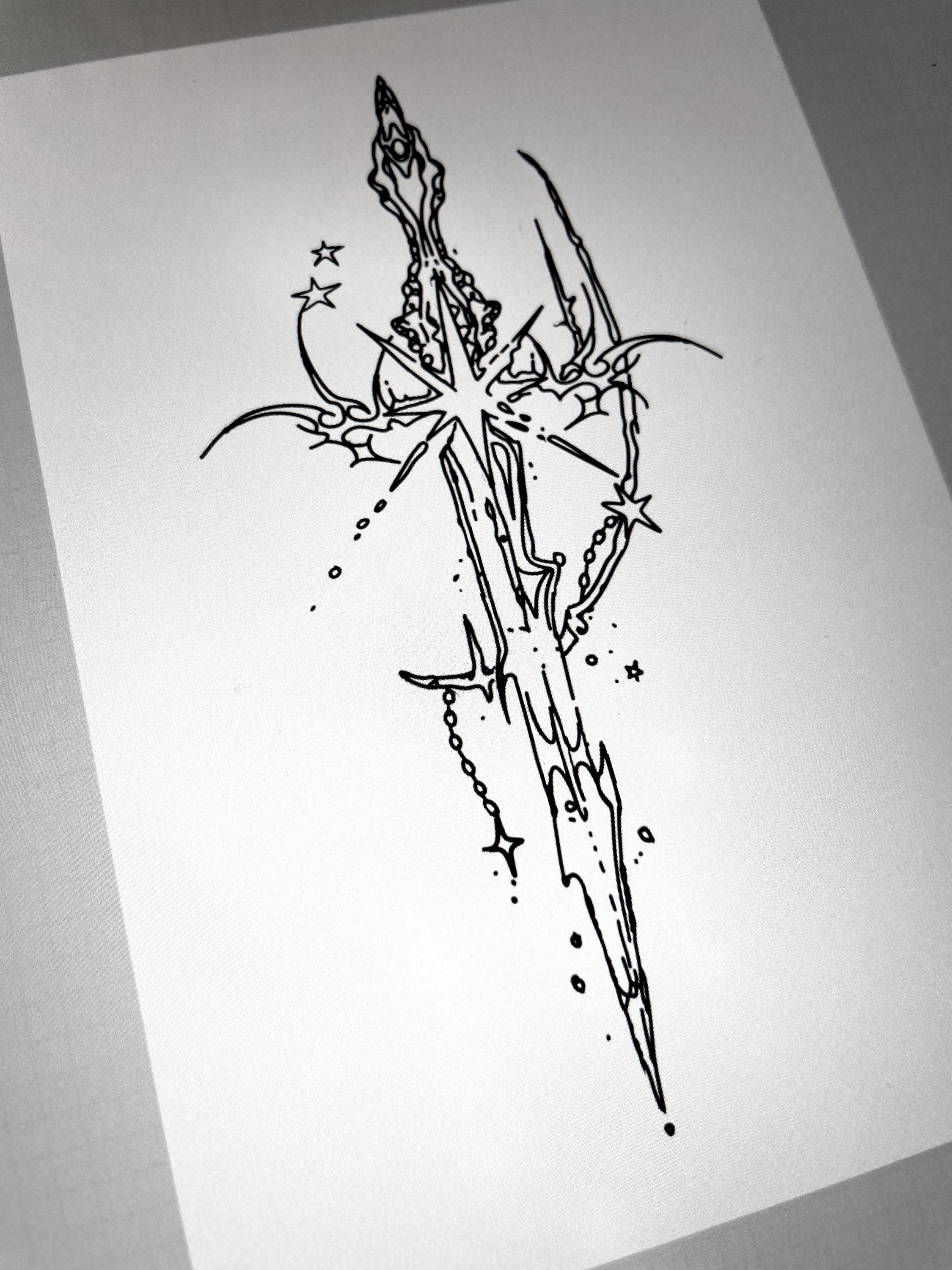 Cybercore Sword Tattoo Design | Tattoo Ticket | Cyber Sigilism ...